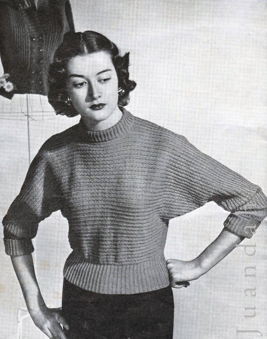 6 X Retro Knitting Patterns, 1950s Fashion, Women's Knits, Wiggle ...
