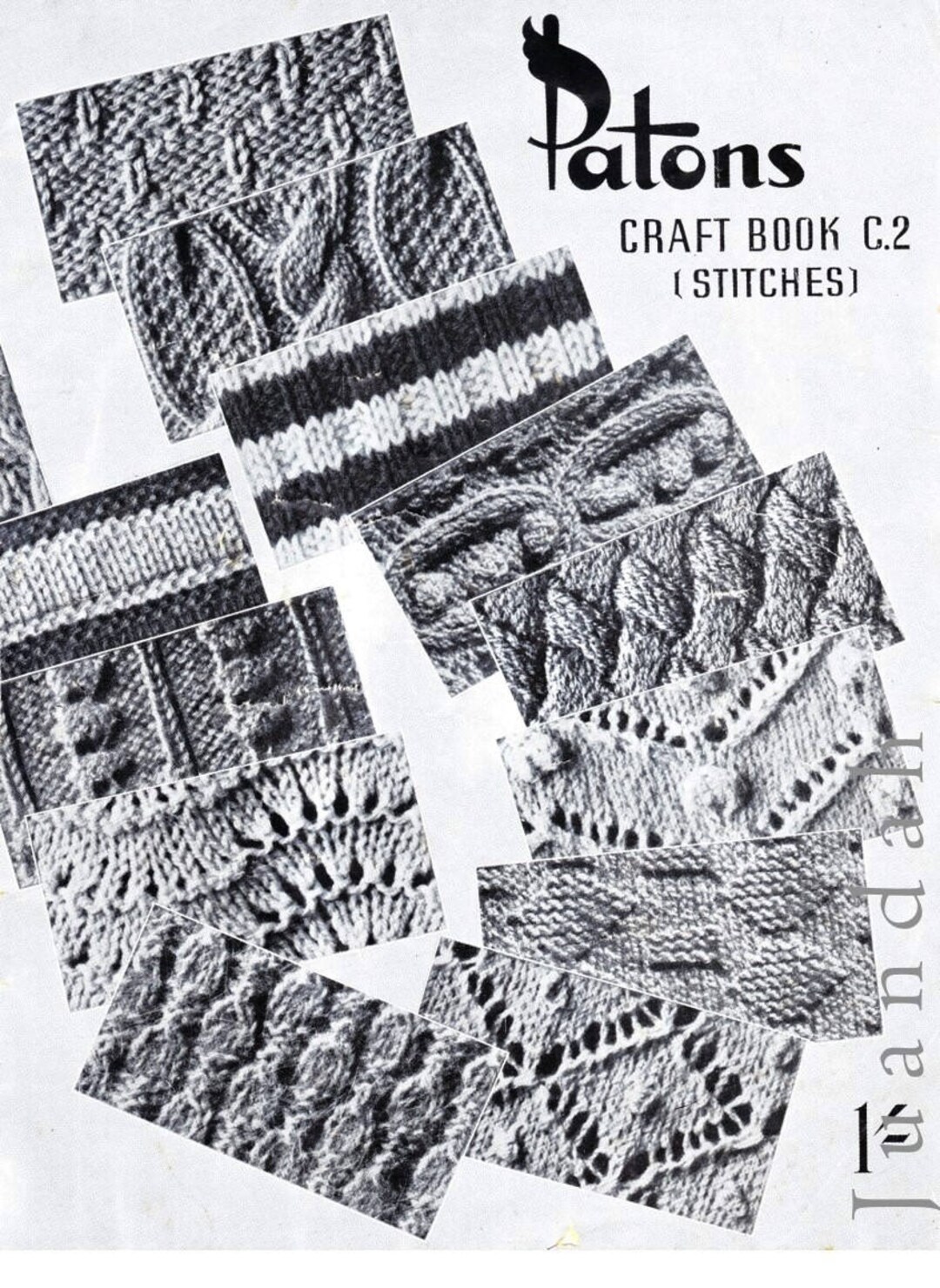PDF Book of Knitting Stitch Patterns, 1950s, 38 Stitch Designs, Cable ...