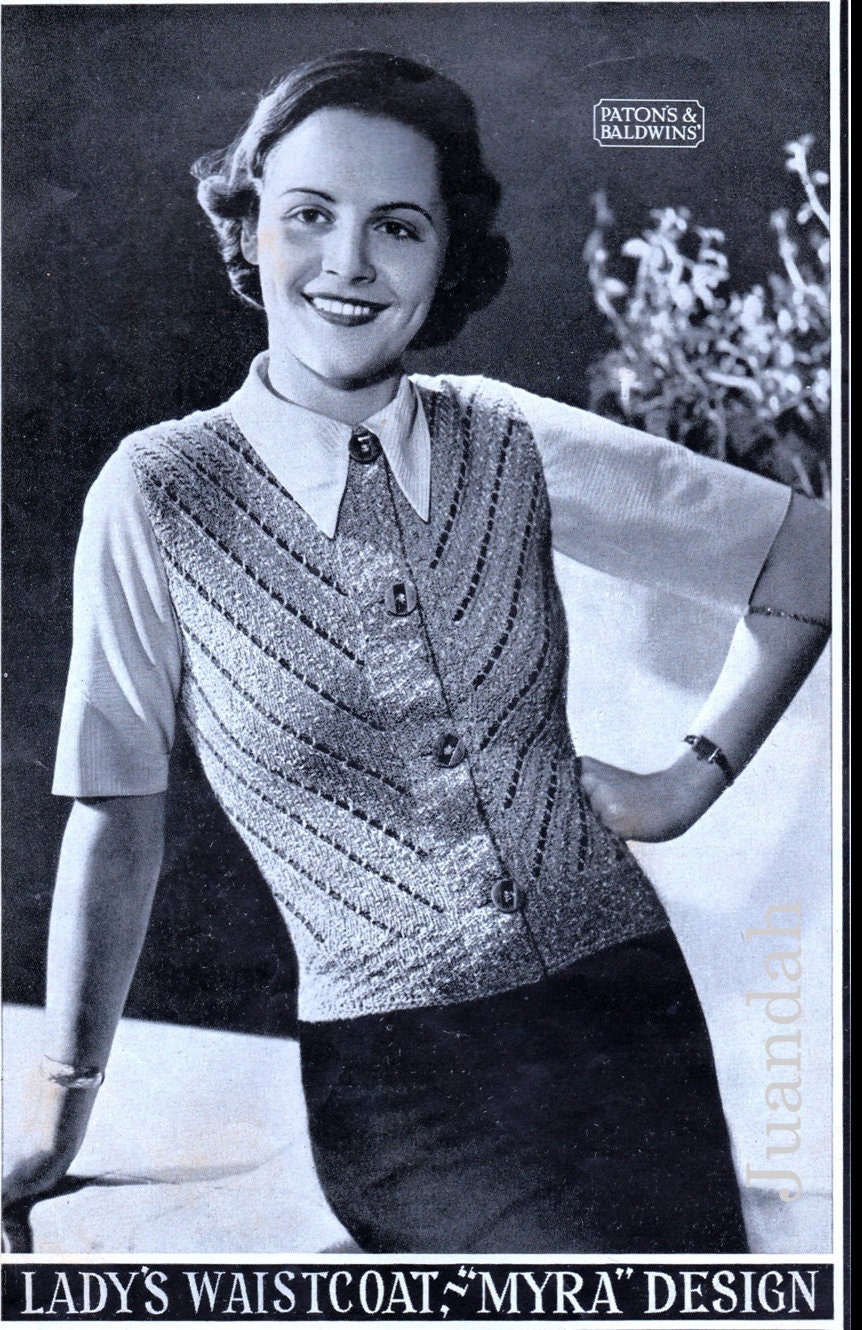 9 Rare Vintage Knitting Patterns in PDF, 1930s Style, Retro Cardigans ...