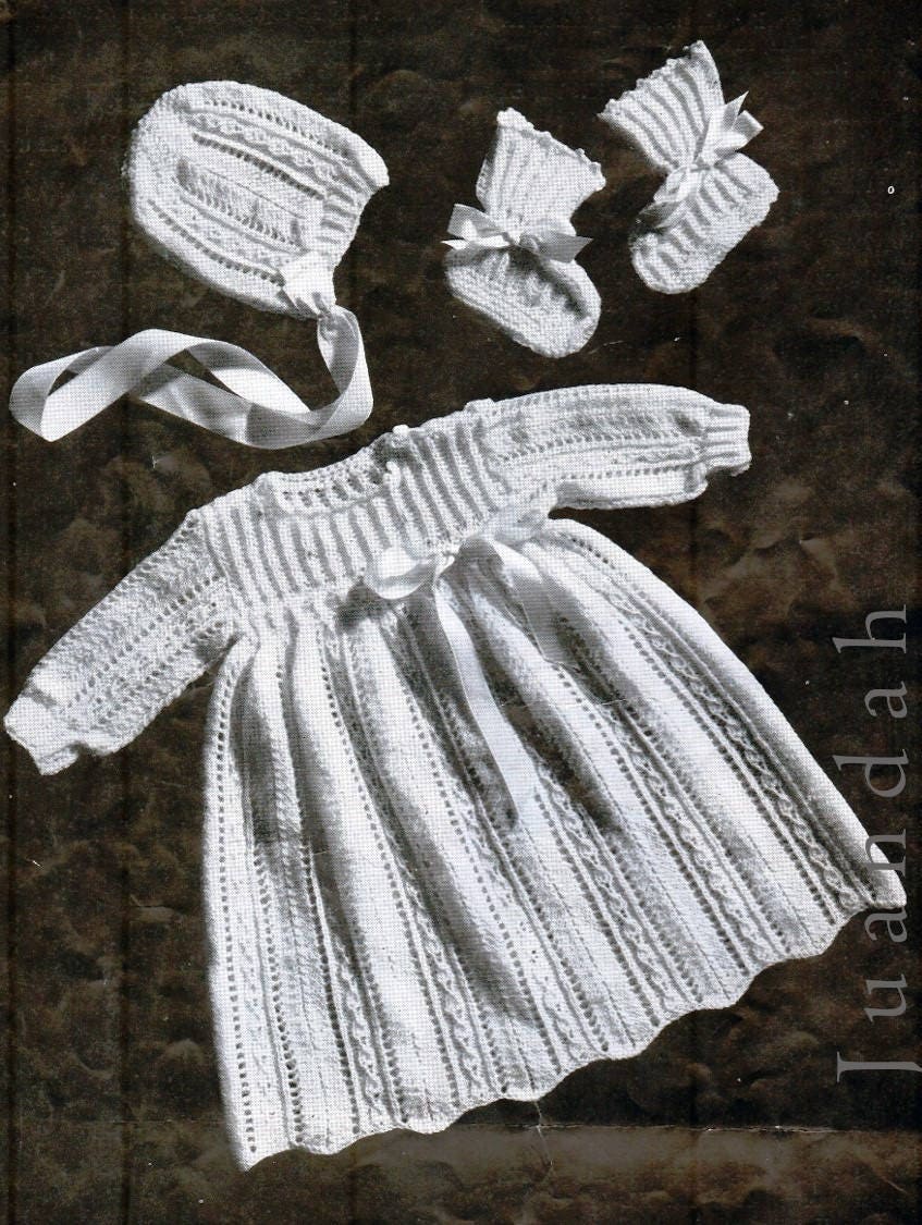 Vintage Baby Knits, 1950s Knitting Patterns, 6 PDF Patterns, Birth to 6 ...