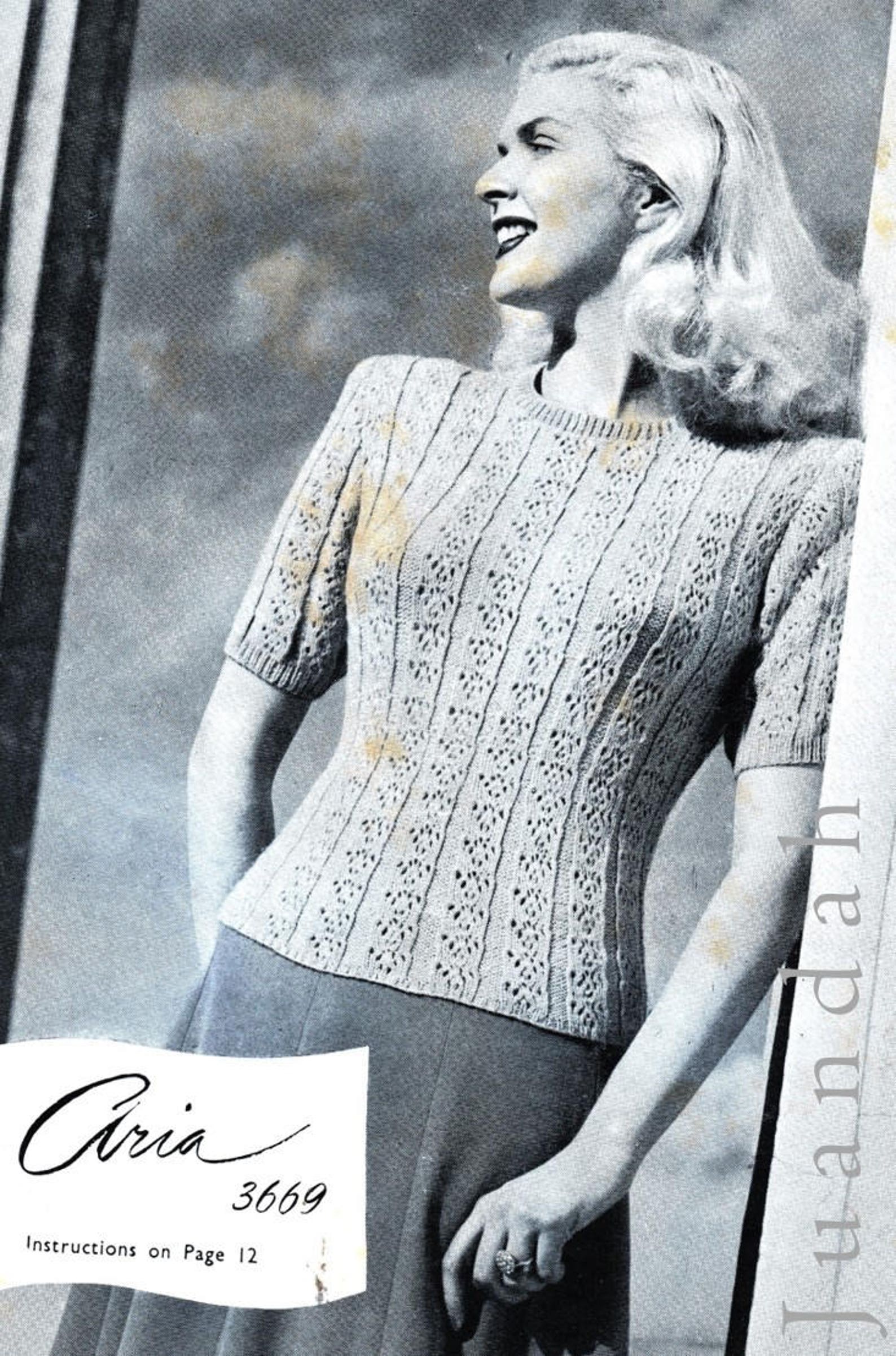 Vintage Knitting Patterns, 1940s Fashion, Women's Knits, 8 Knitting ...