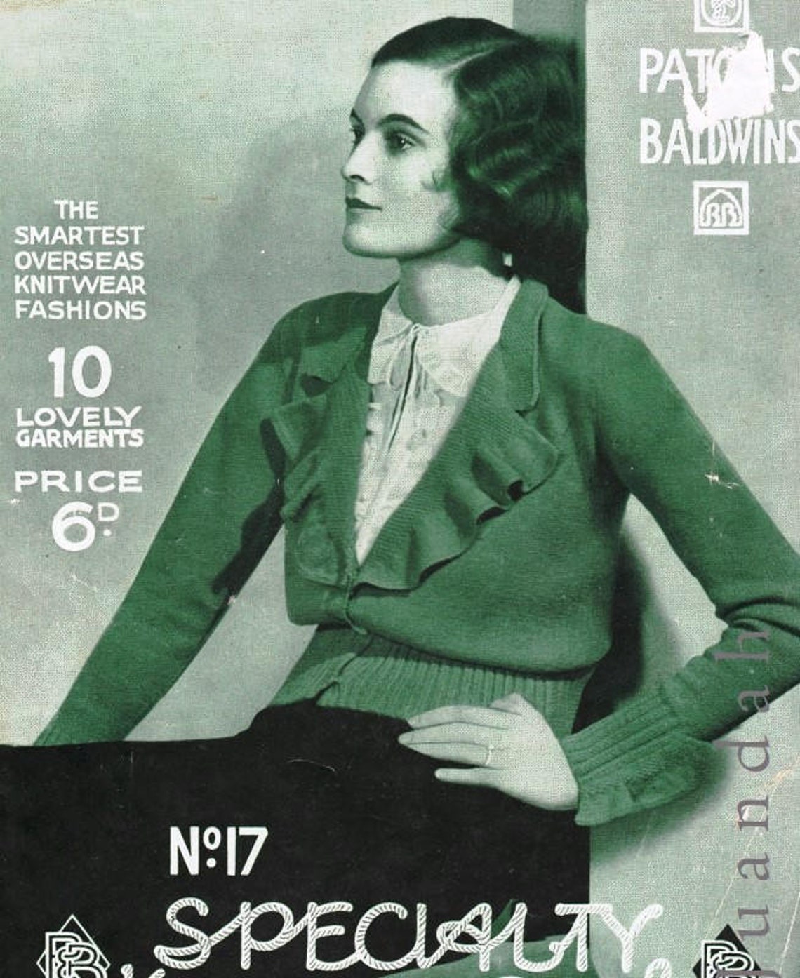 Antique Knitting Patterns in PDF, 10 X Elegant 1930s Designs, Jumpers ...