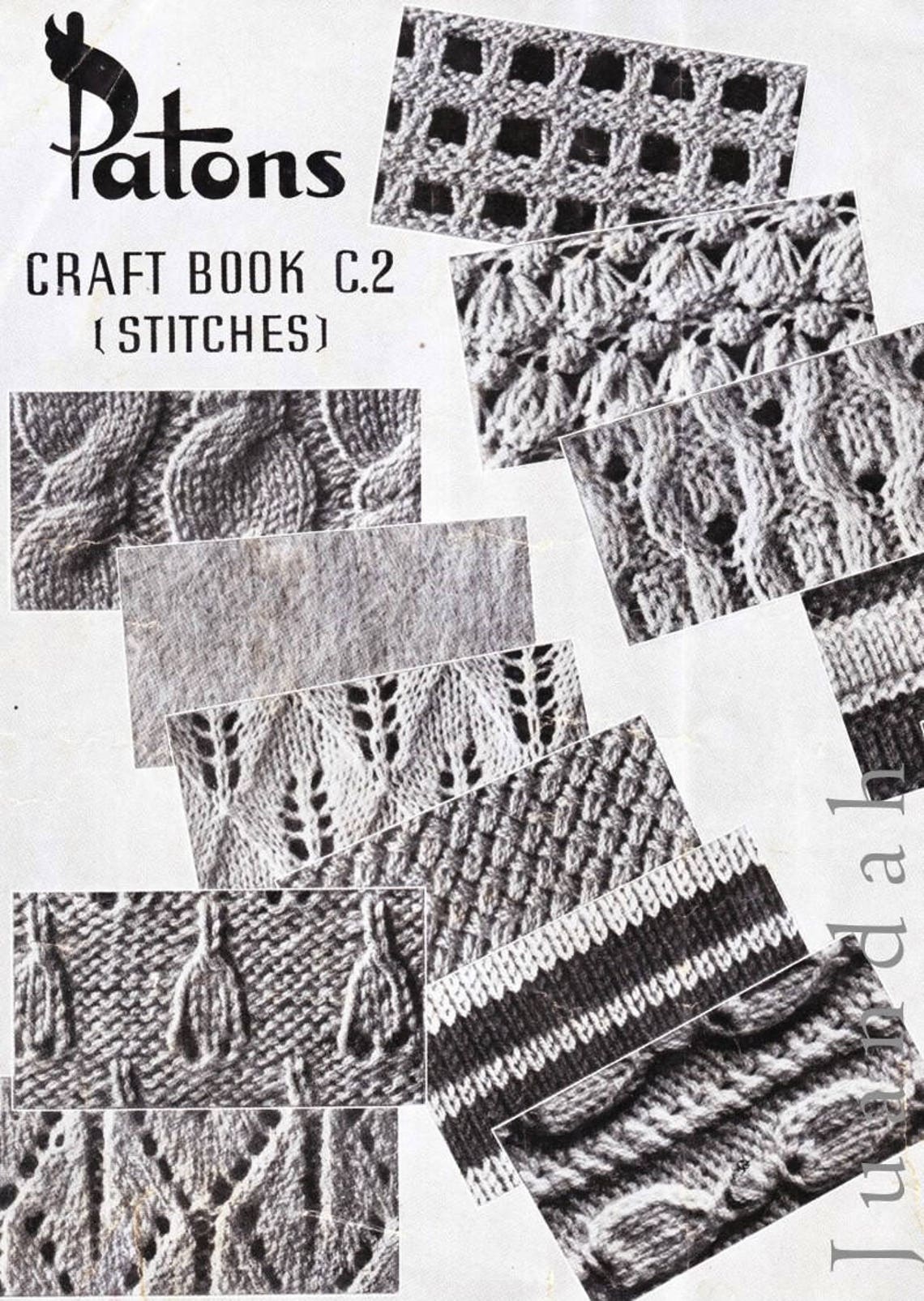 PDF Book of Knitting Stitch Patterns, 1950s, 38 Stitch Designs, Cable ...