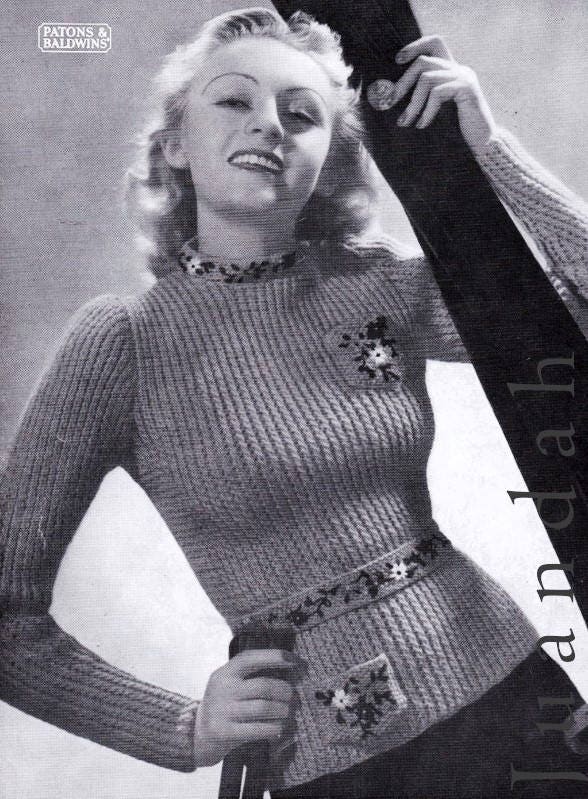 PDF Book of Rare Vintage Knitting Patterns, 1940s Style, 8 Patterns ...