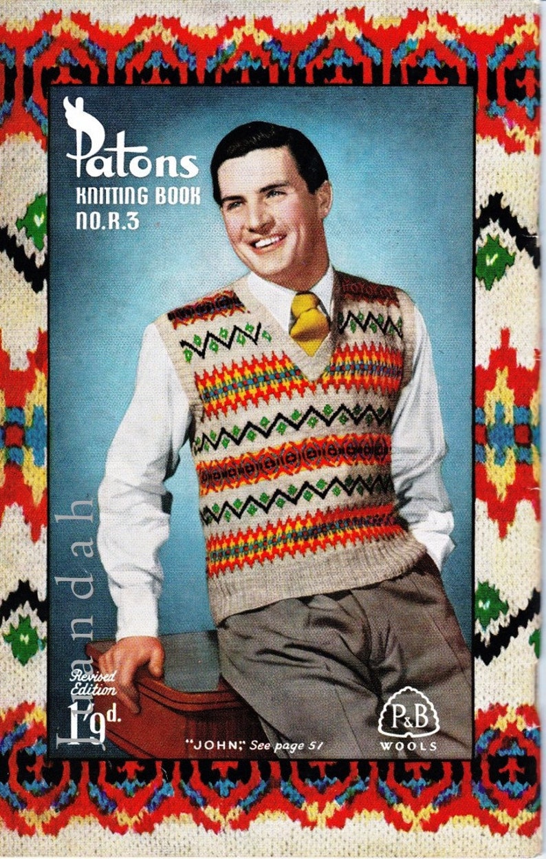 Entire Book of Vintage Men's Knits, 17 Knitting Patterns, Instant ...
