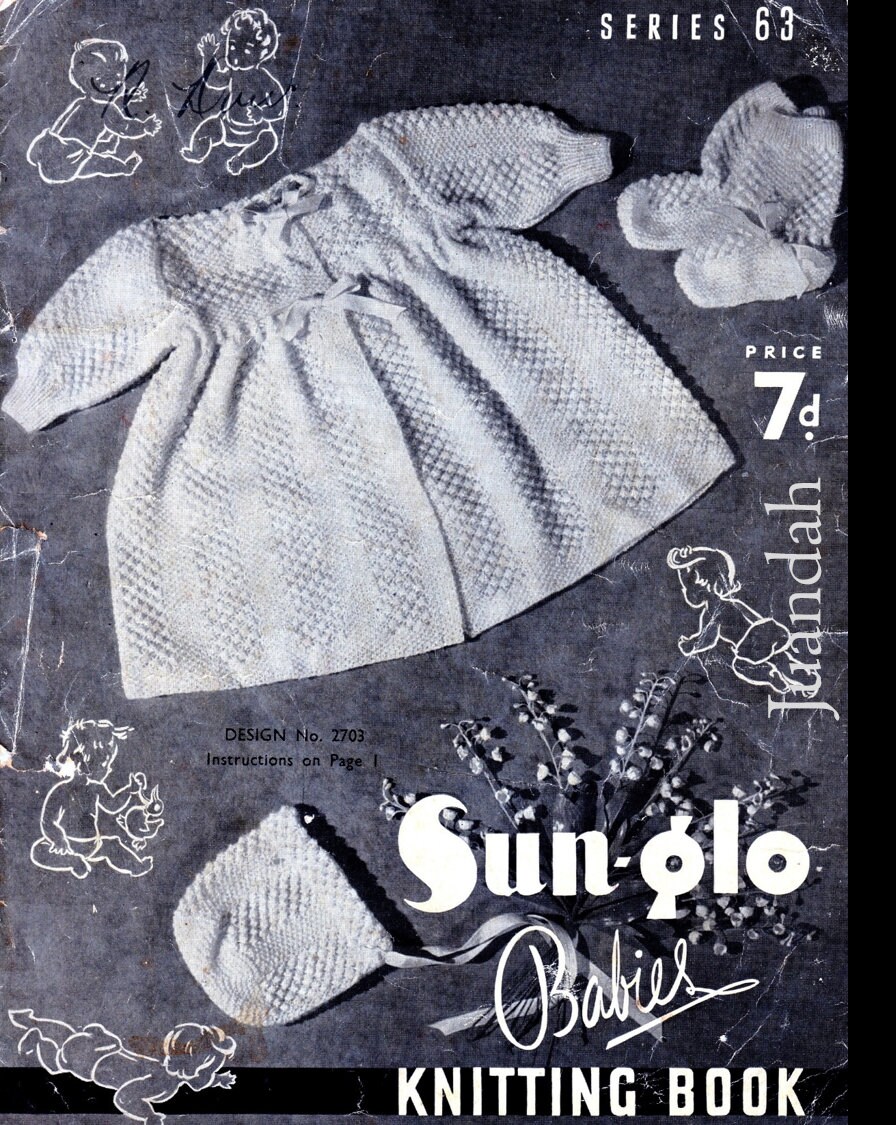 Book of 7 Vintage Baby Knitting Patterns, 1940s PDF Patterns, Matinee ...