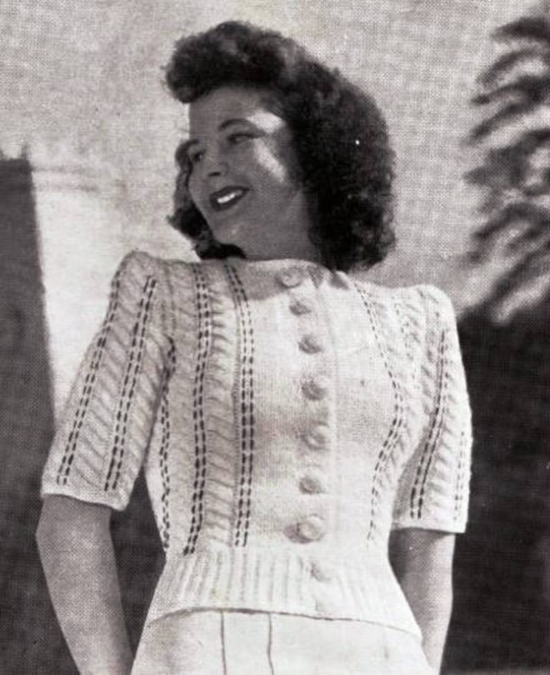 1940s Women's Knit Patterns, Wartime Fashion, WW2, Military, 8 Patterns ...