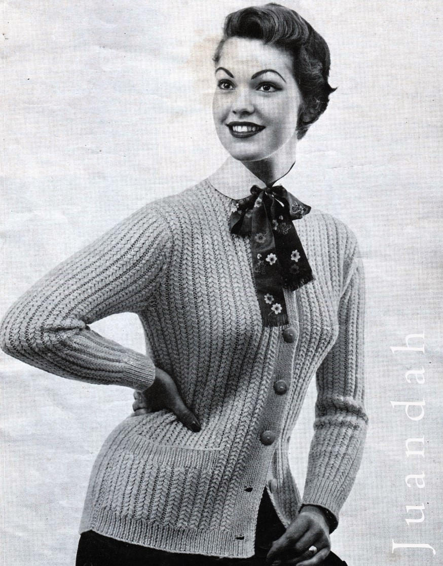 6 X Retro Knitting Patterns, 1950s Fashion, Women's Knits, Wiggle ...