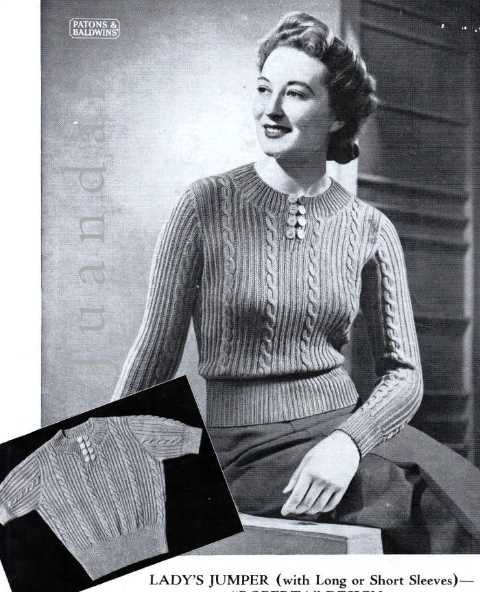 PDF Book of Rare Vintage Knitting Patterns, 1940s Style, 8 Patterns ...