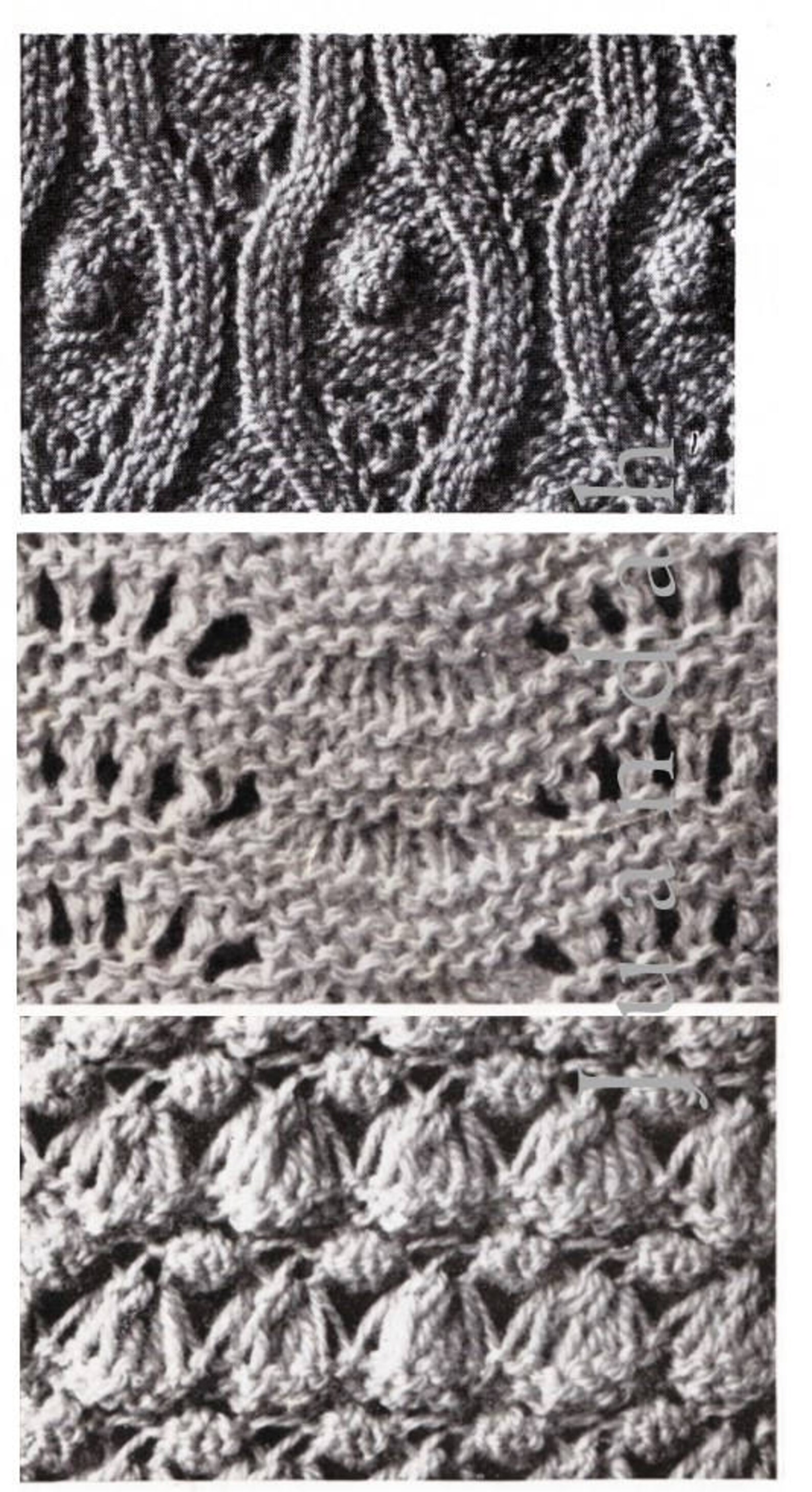 PDF Book of Knitting Stitch Patterns, 1950s, 38 Stitch Designs, Cable ...