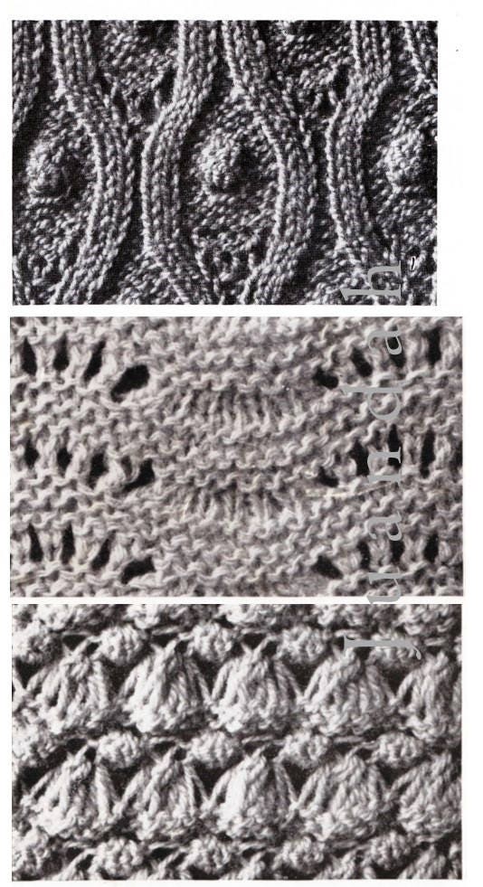 PDF Book of Knitting Stitch Patterns, 1950s, 38 Stitch Designs, Cable ...