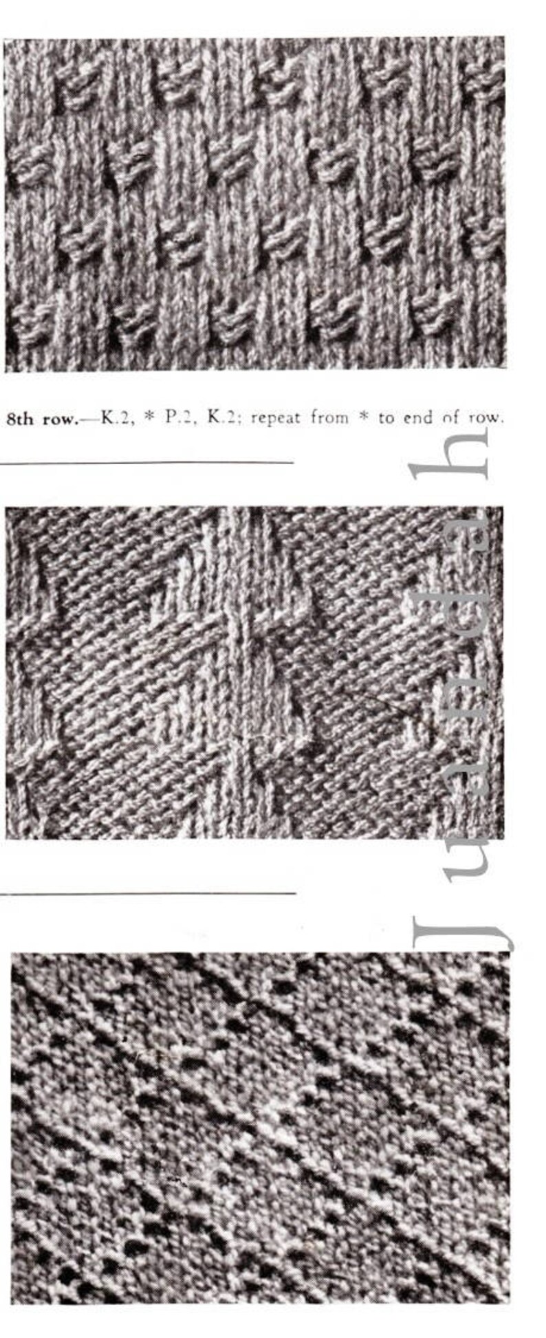 PDF Book of Knitting Stitch Patterns, 1950s, 38 Stitch Designs, Cable ...