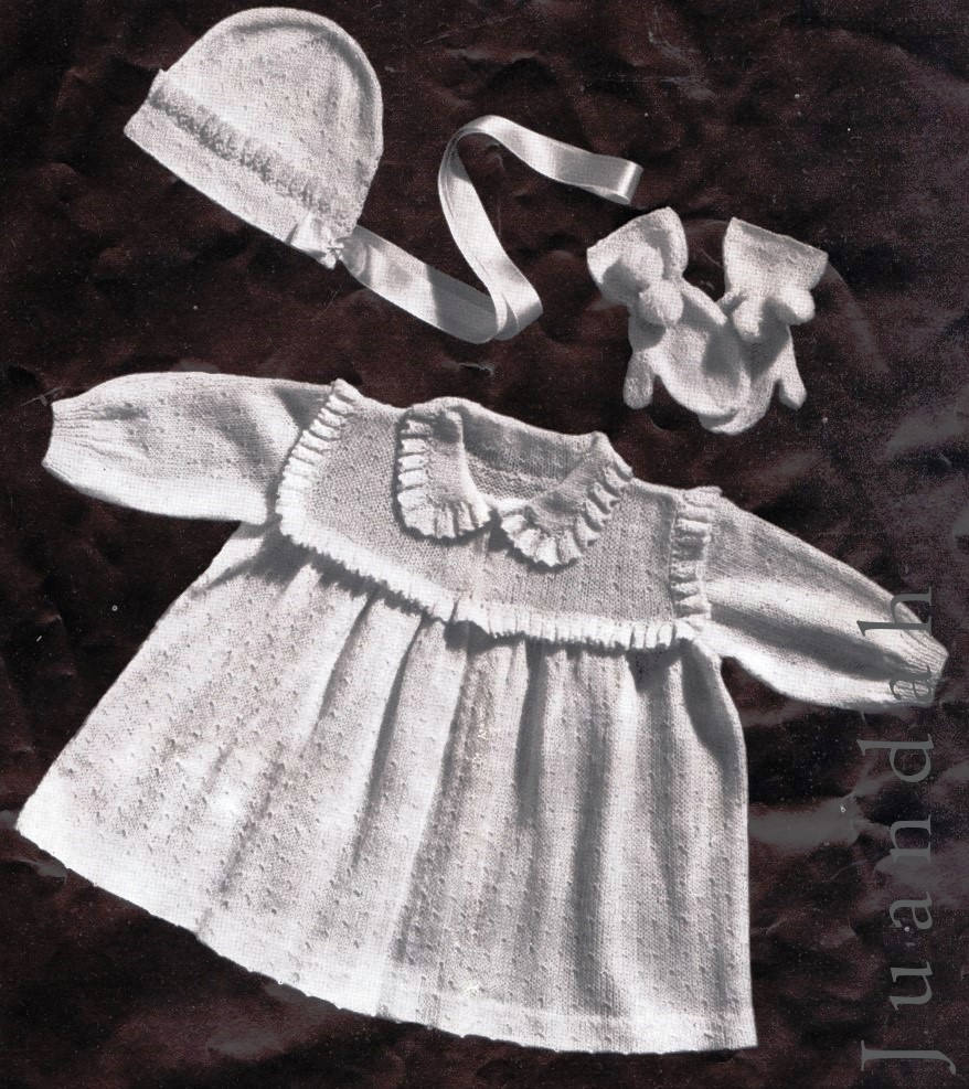 Vintage Baby Knits, 1950s Knitting Patterns, 5 PDF Patterns, Matinee ...