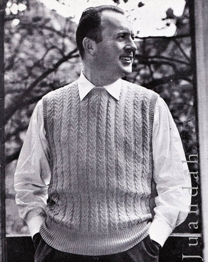 Entire Book of Vintage Men's Knits, 9 Knitting Patterns, Instant ...