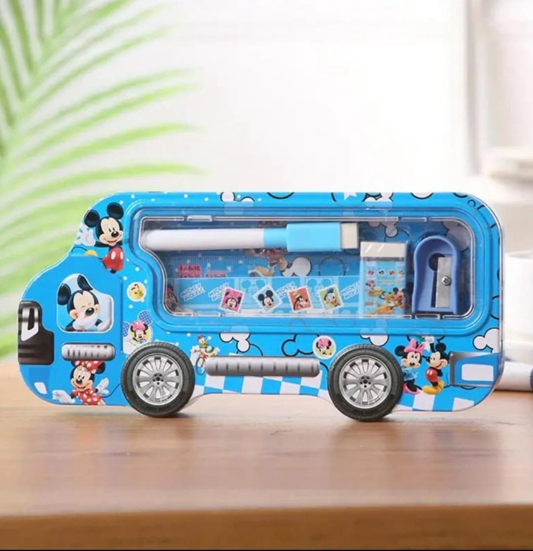 Cute Cartoon Bus Pencil Case Complete Stationery Set for Kids Ideal for ...