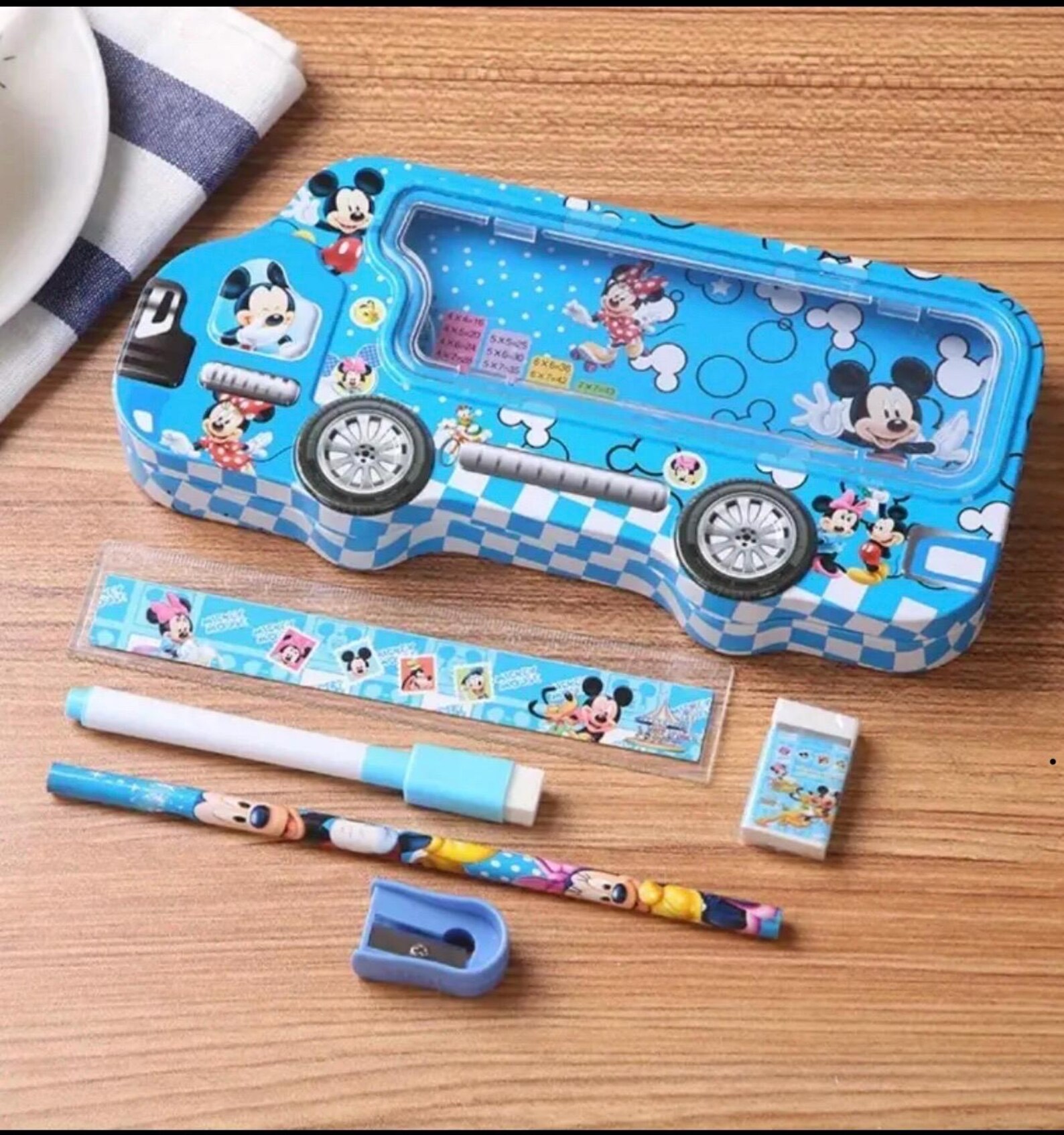 Cute Cartoon Bus Pencil Case Complete Stationery Set for Kids Ideal for ...