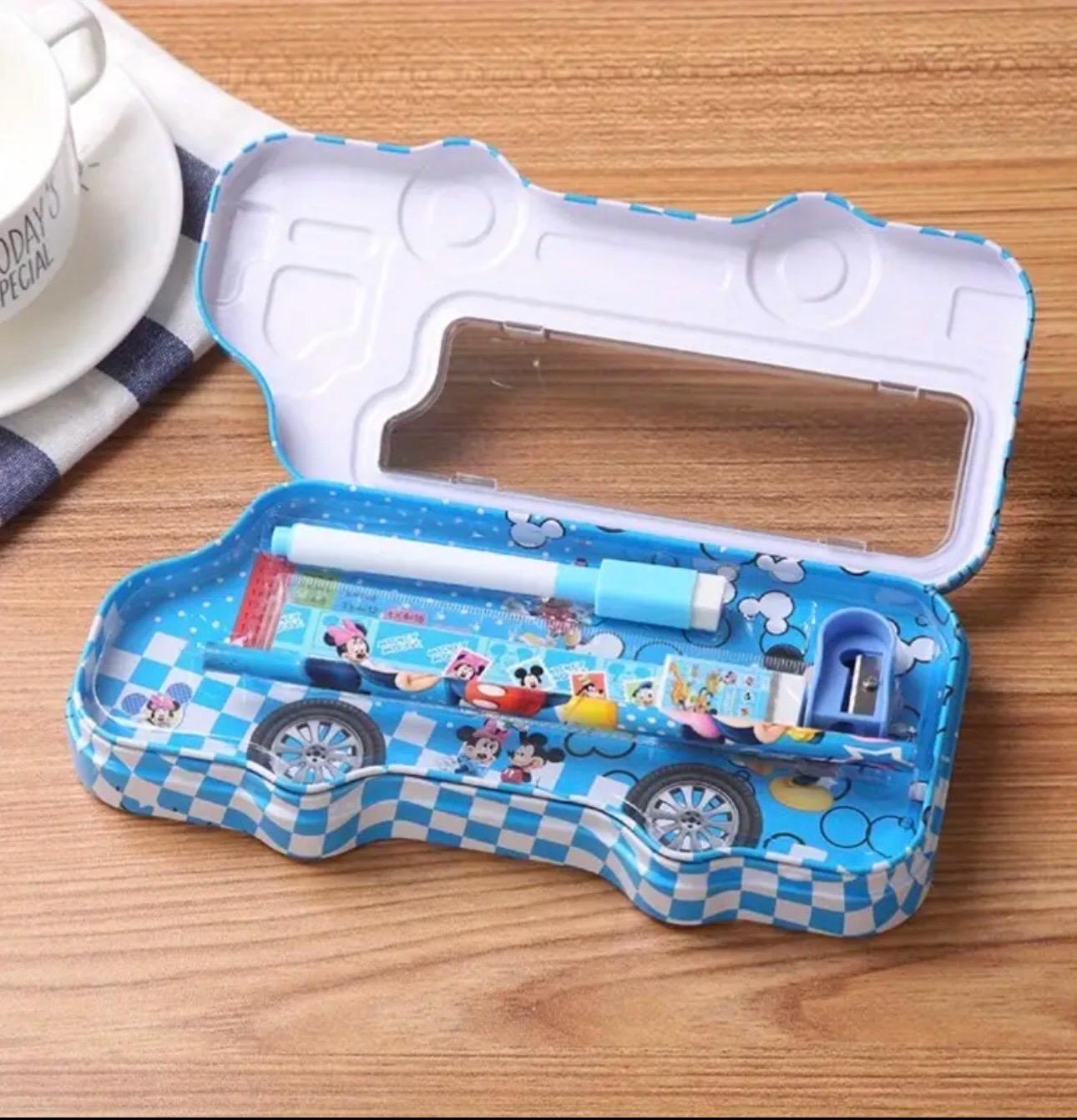 Cute Cartoon Bus Pencil Case Complete Stationery Set for Kids Ideal for ...