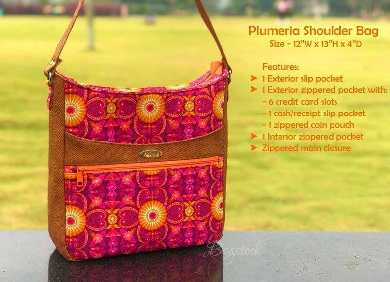 Plumeria Shoulder Bag PDF Sewing Pattern Bagstock Designs - Etsy