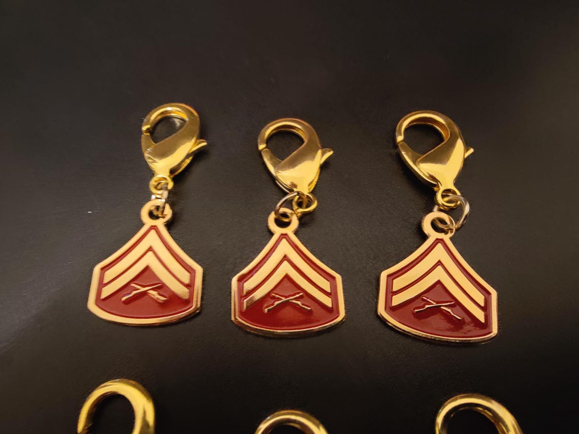 USMC Rank Insignia Keychain Cpl Sgt Ssgt - Etsy