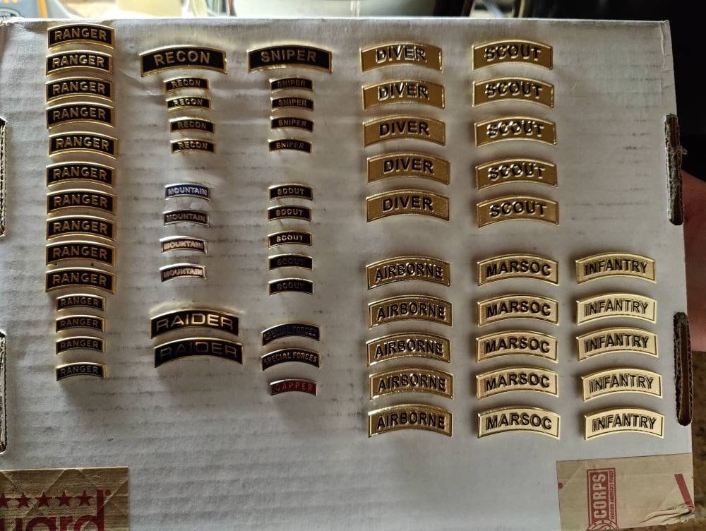 METAL TABS Recon Ranger Sniper Mountain Scout SF Sapper Infantry Raider ...