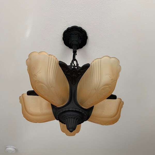 Slipper Shade Chandelier - Etsy