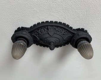 Flush Mount Ceiling Light Fixture, 1910's Cast Iron, Rewired and ...