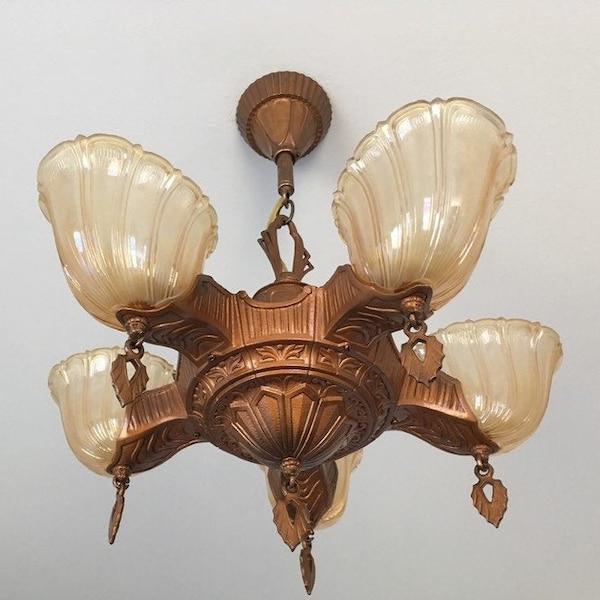 Slipper Shade Chandelier - Etsy
