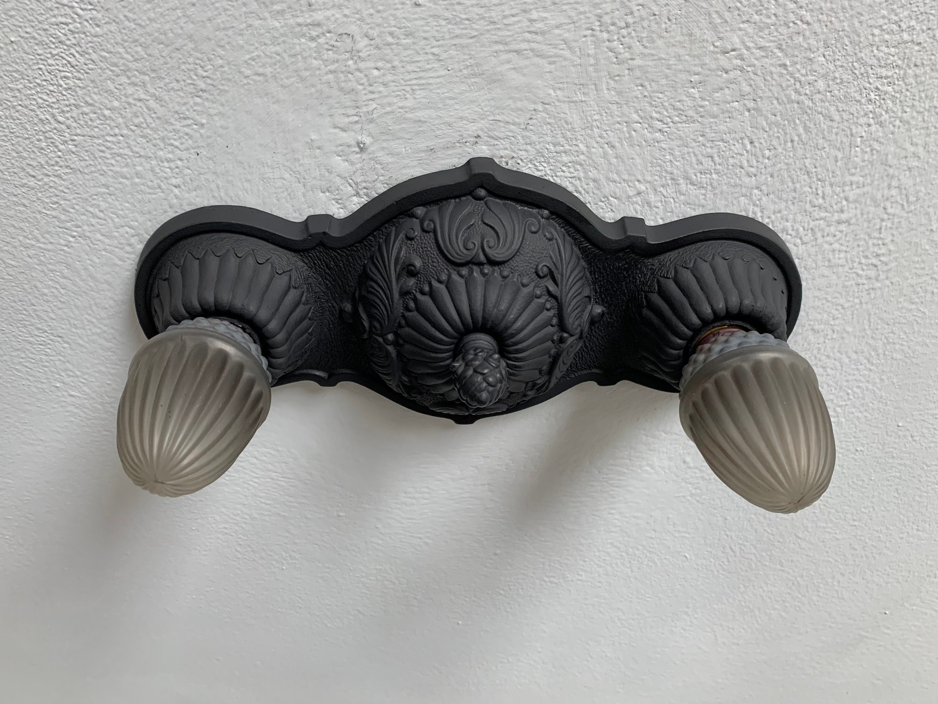 Flush Mount Ceiling Light Fixture 1920's Heavy Cast Iron - Etsy