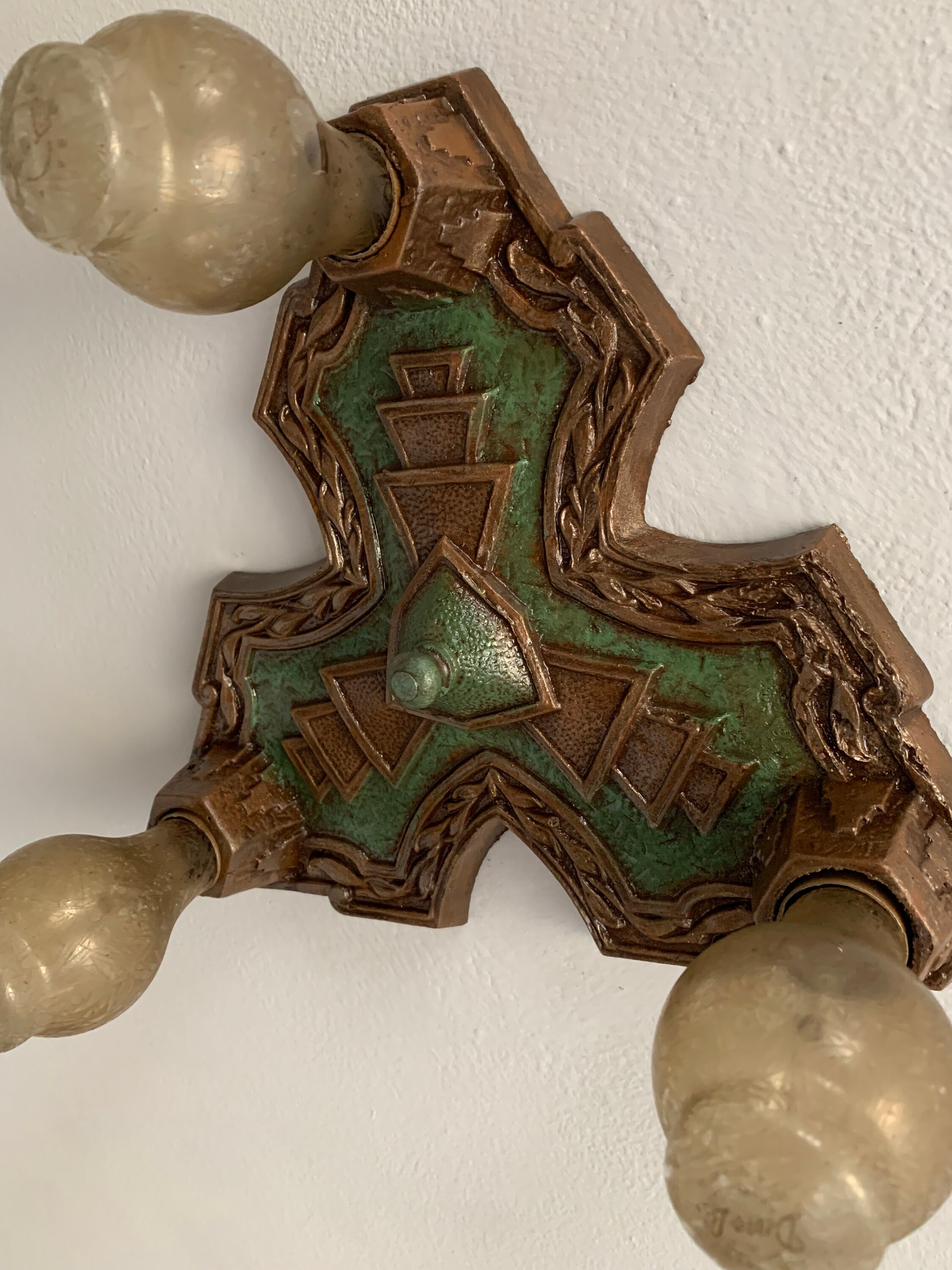 Antique Art Deco Flush Mount Ceiling Light Fixture, 1910's Merkel ...