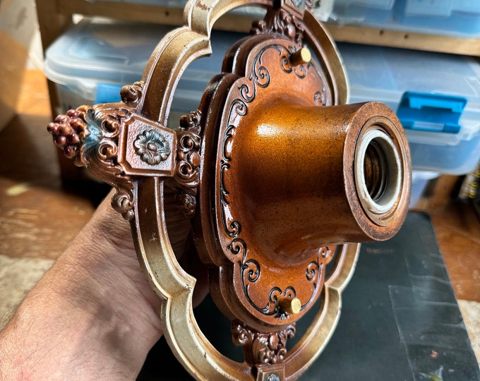 Antique Single Bulb Flush Mount Ceiling Light Fixture, 1910's Riddle ...