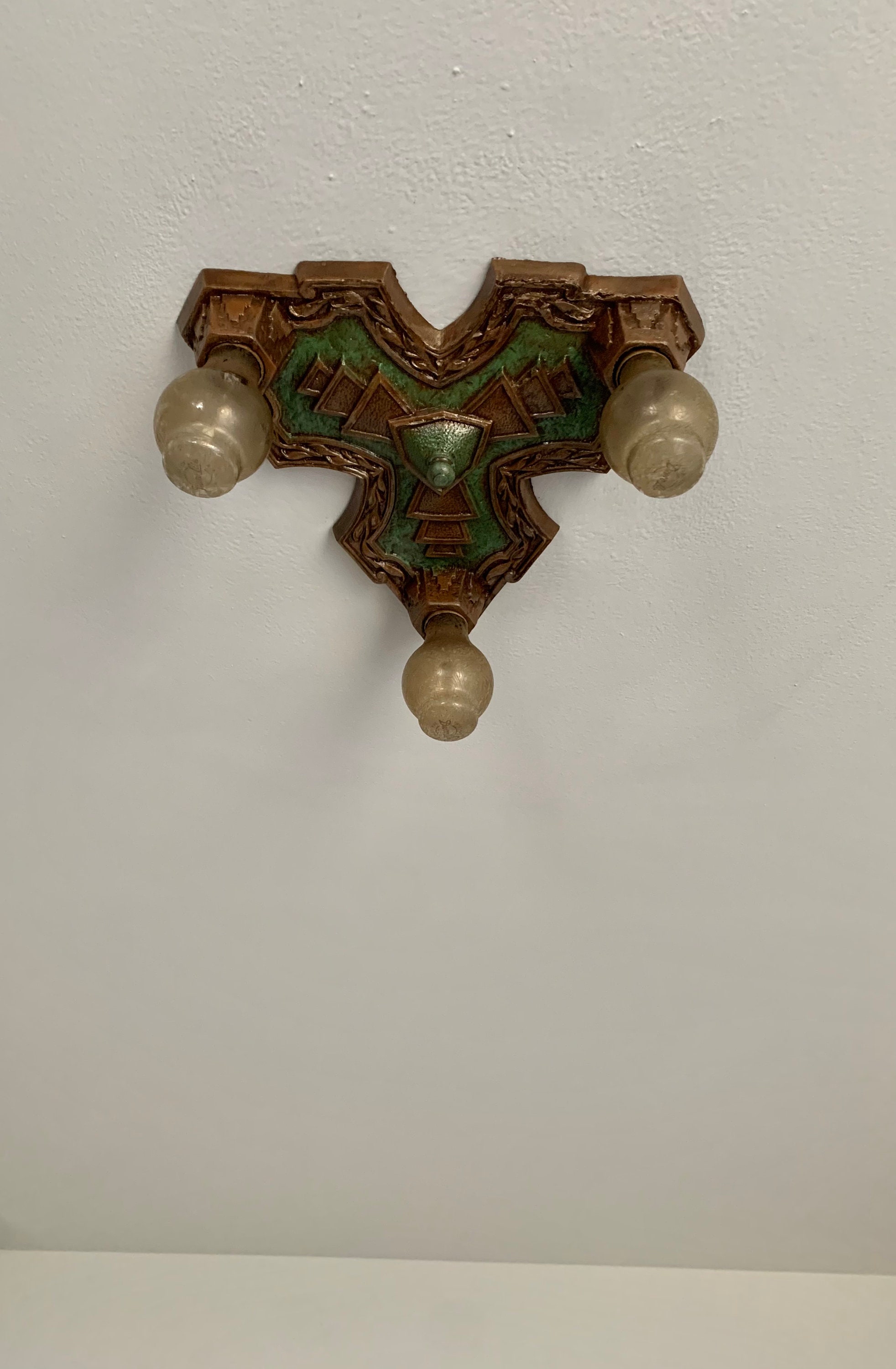 Antique Art Deco Flush Mount Ceiling Light Fixture, 1910's Merkel ...