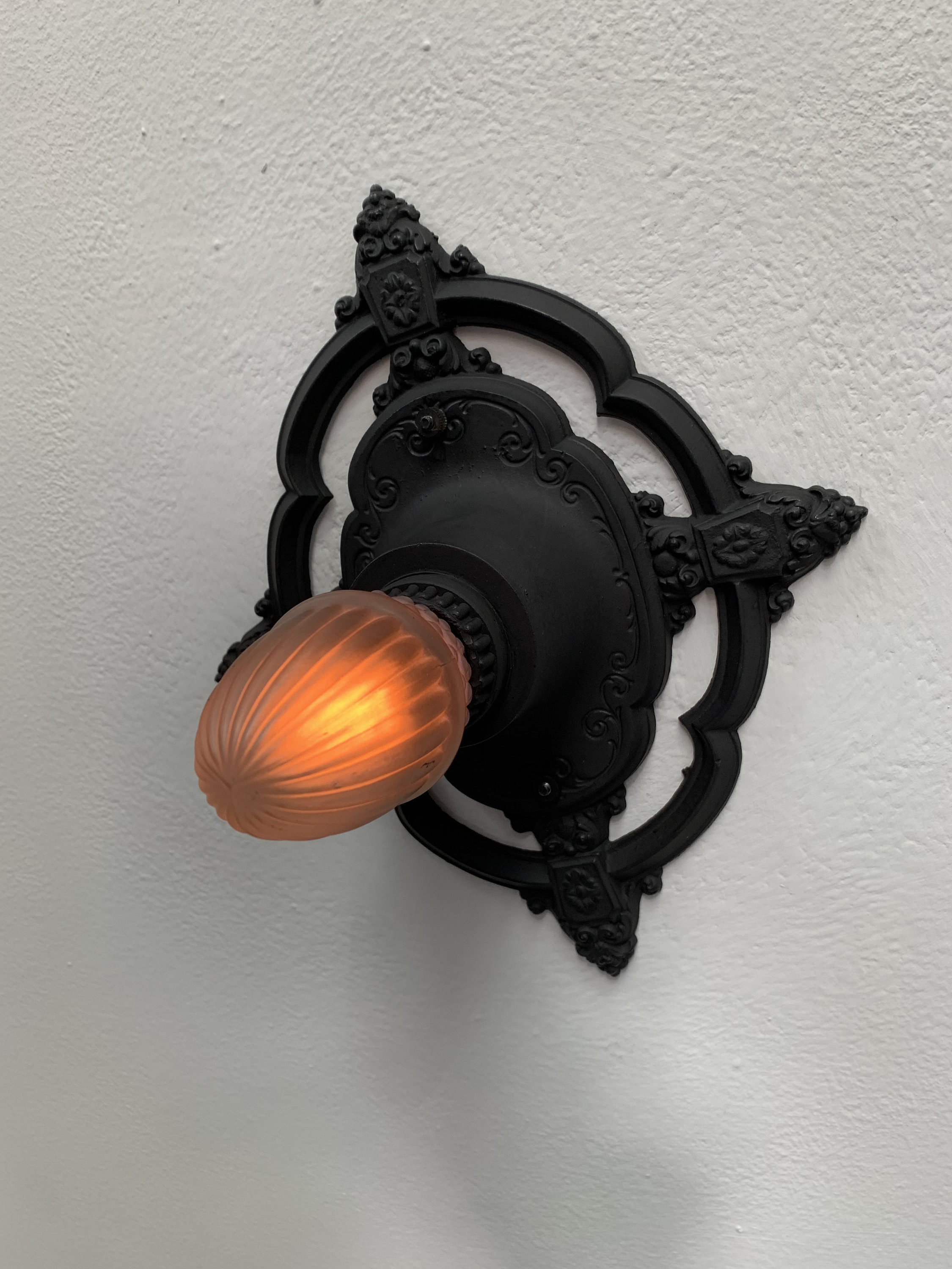Petite 1920's Antique Flush Mount Ceiling Fixture, Singler Bulb ...
