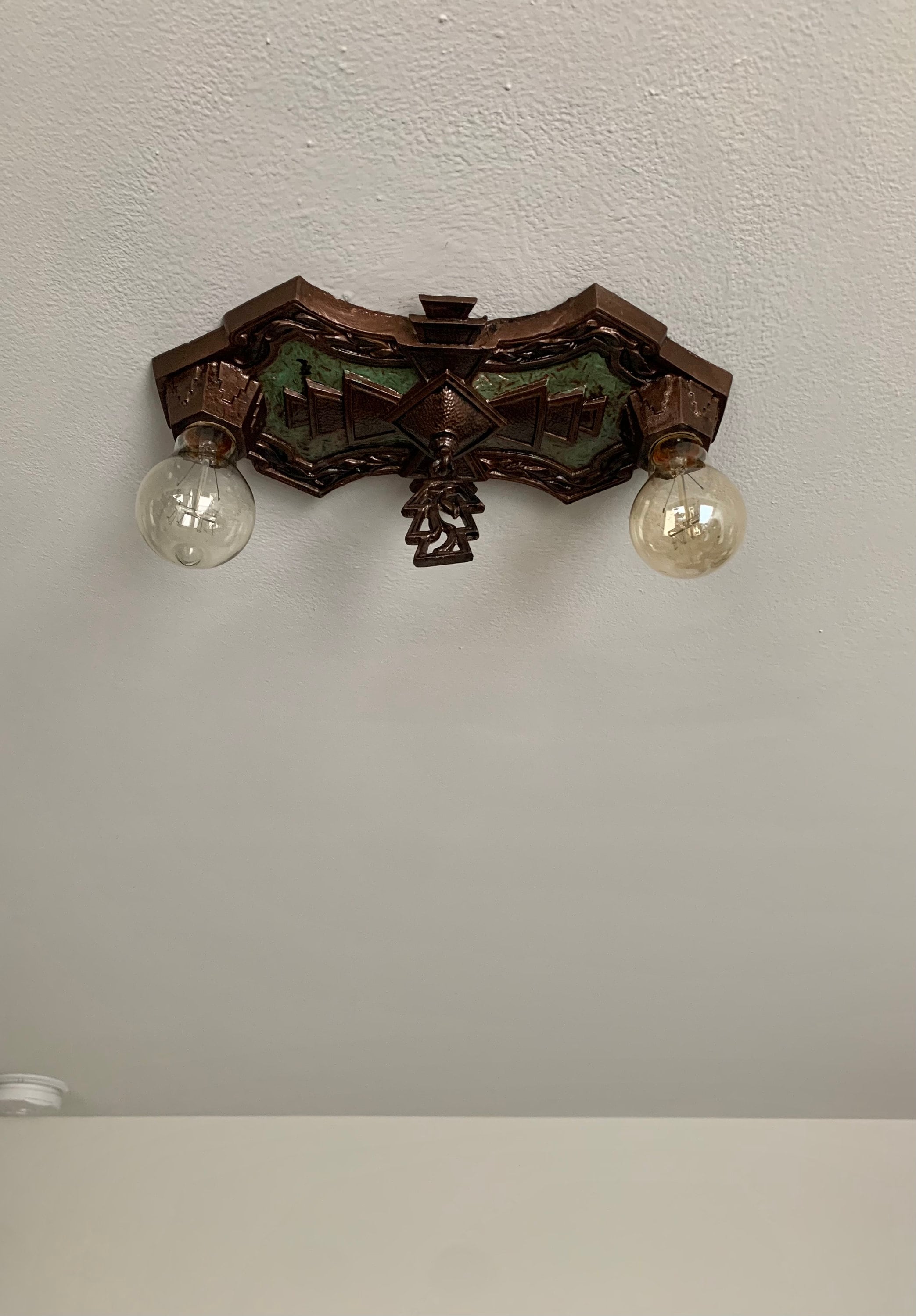 Antique Art Deco Flush Mount Ceiling Light Fixture, 1910's Markel ...