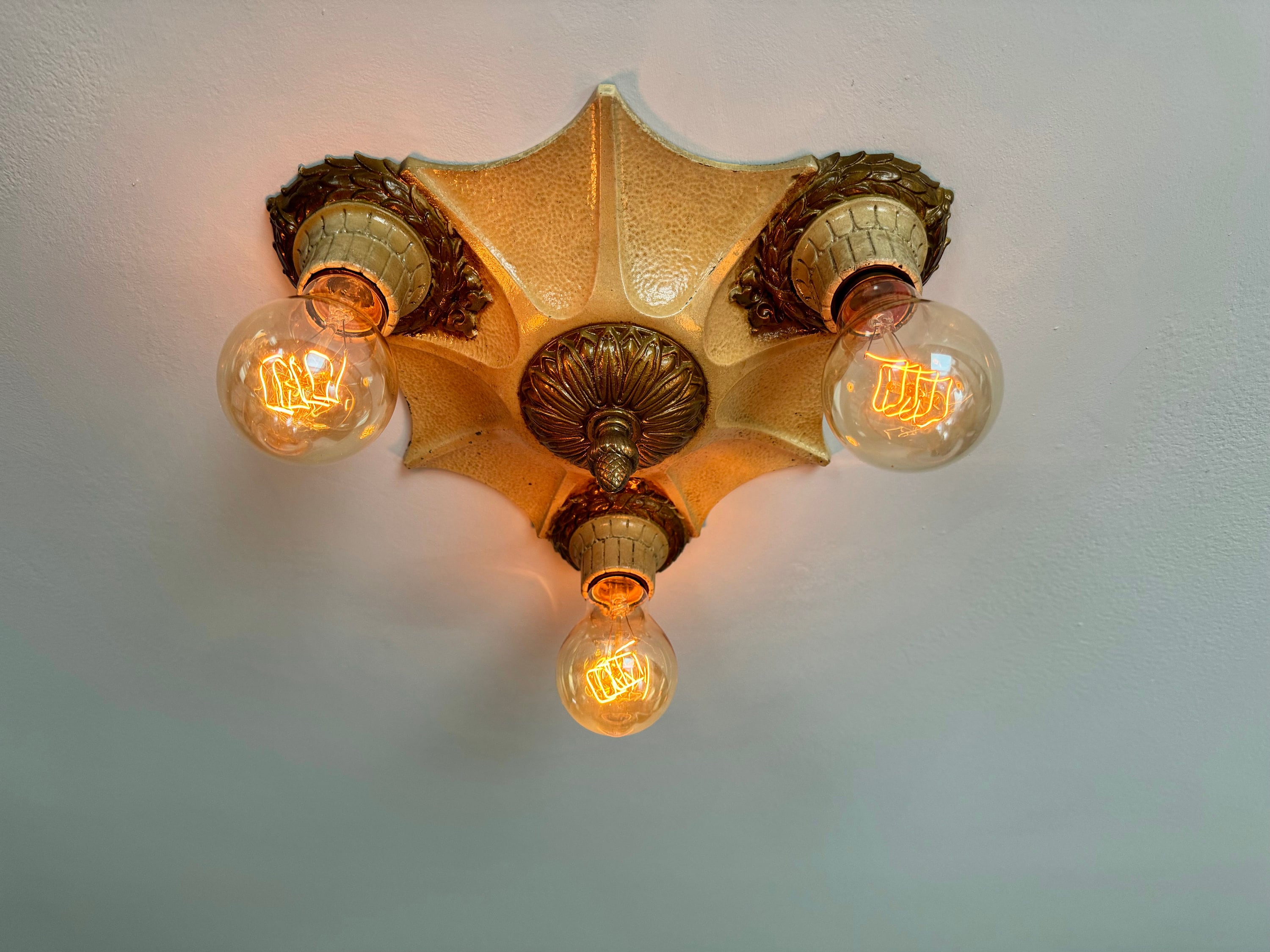 Flush Mount Cast Iron Ceiling Light, 1920's Art Deco, Markel Web Design ...
