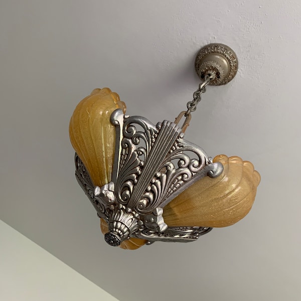 Slipper Shade Chandelier - Etsy
