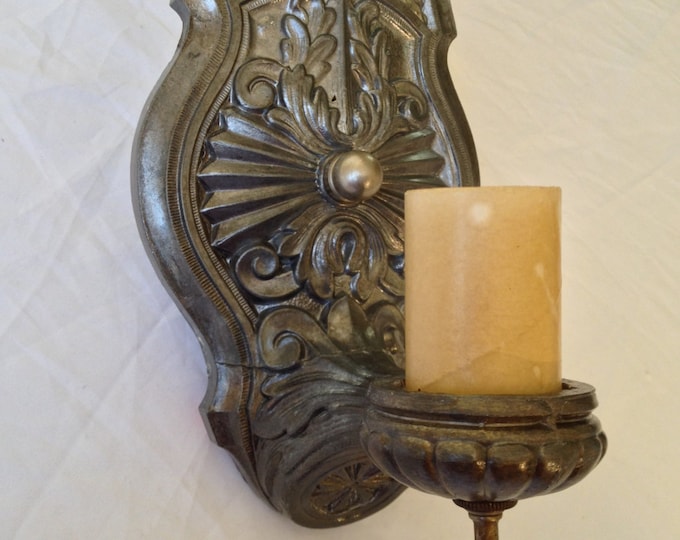 Antique Cast Pewter Wall Sconce Victorian Rewired - Etsy
