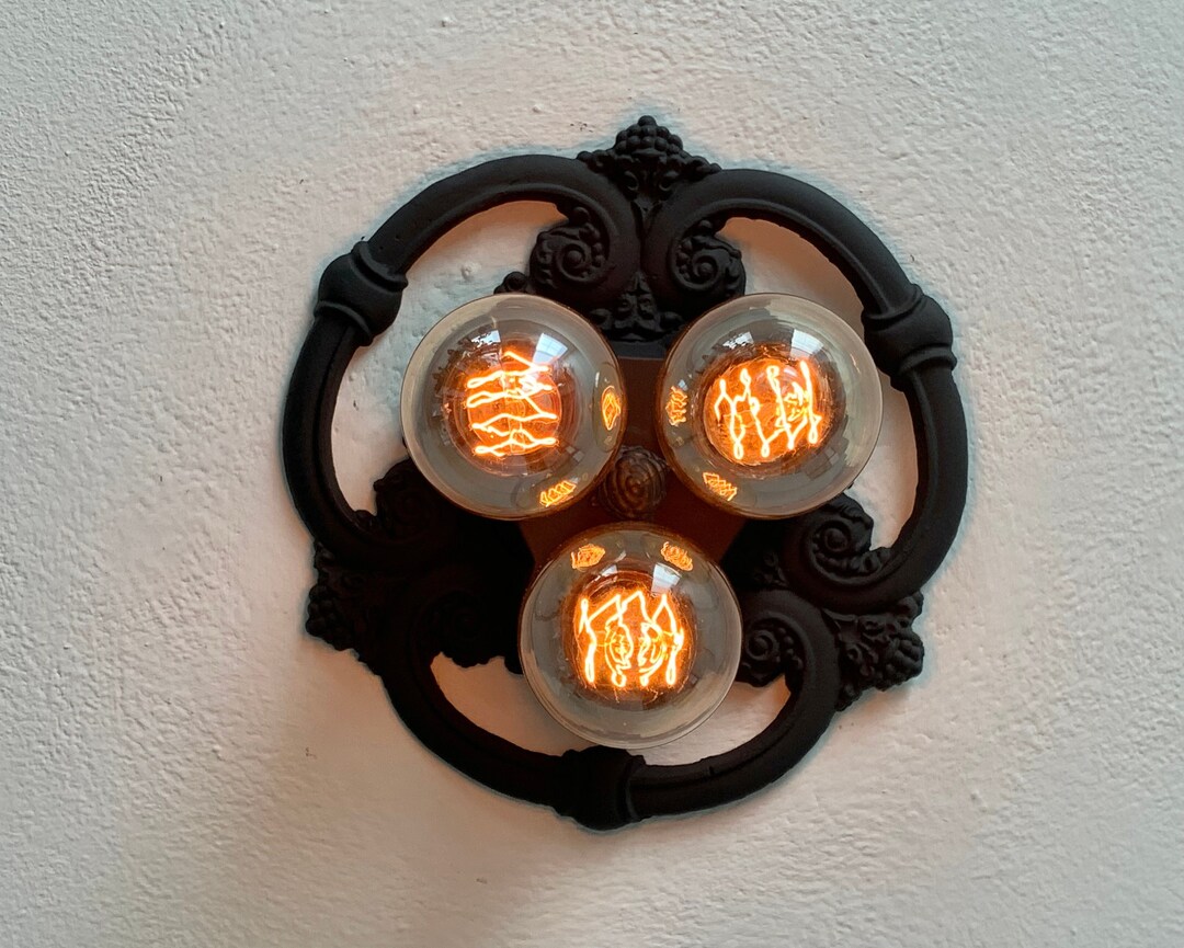 Petite 1930's Antique Flush Mount Ceiling Fixture, Cluster Bulb ...