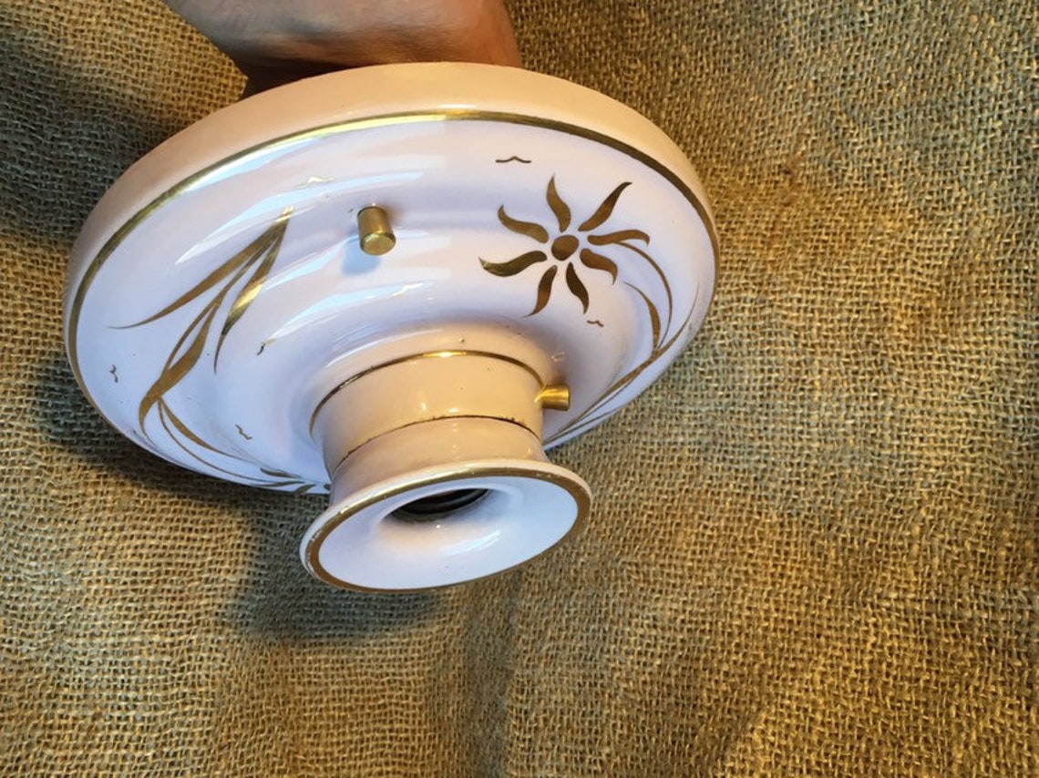 Antique Porcelain Single Bulb Ceiling Light Fixture Lavender - Etsy