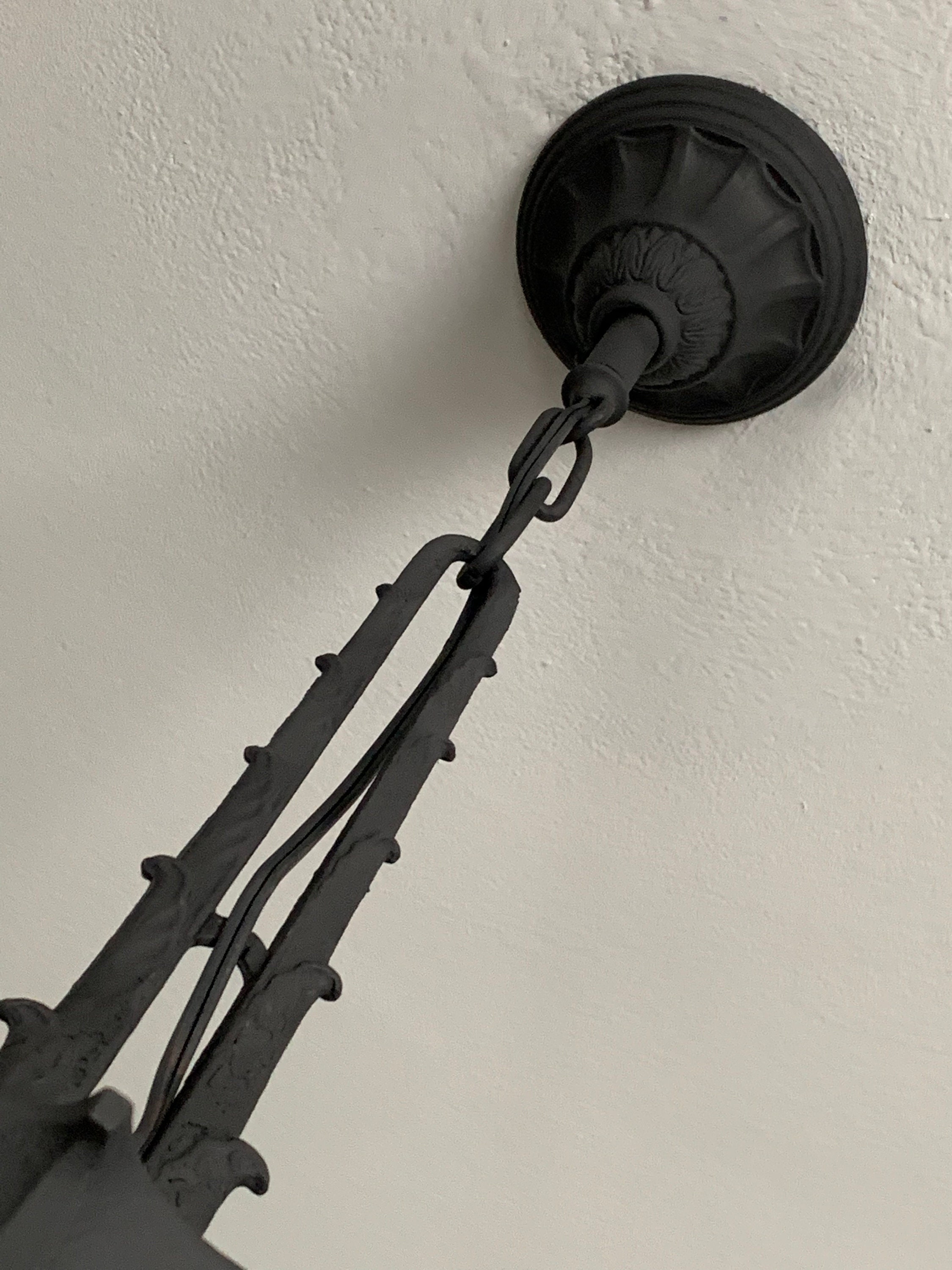 Farmhouse Hanging Cast Iron Ceiling Light, 1920's Art Deco, Markel Web ...