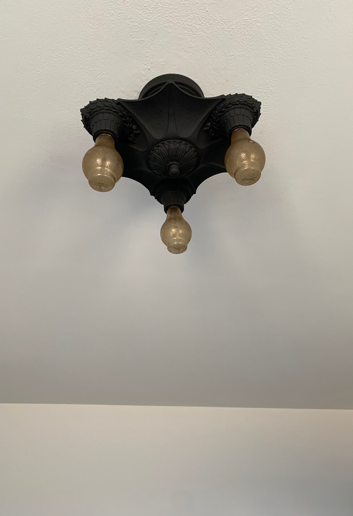 Semi Flush Mount Cast Iron Ceiling Light 1910's Art Deco - Etsy