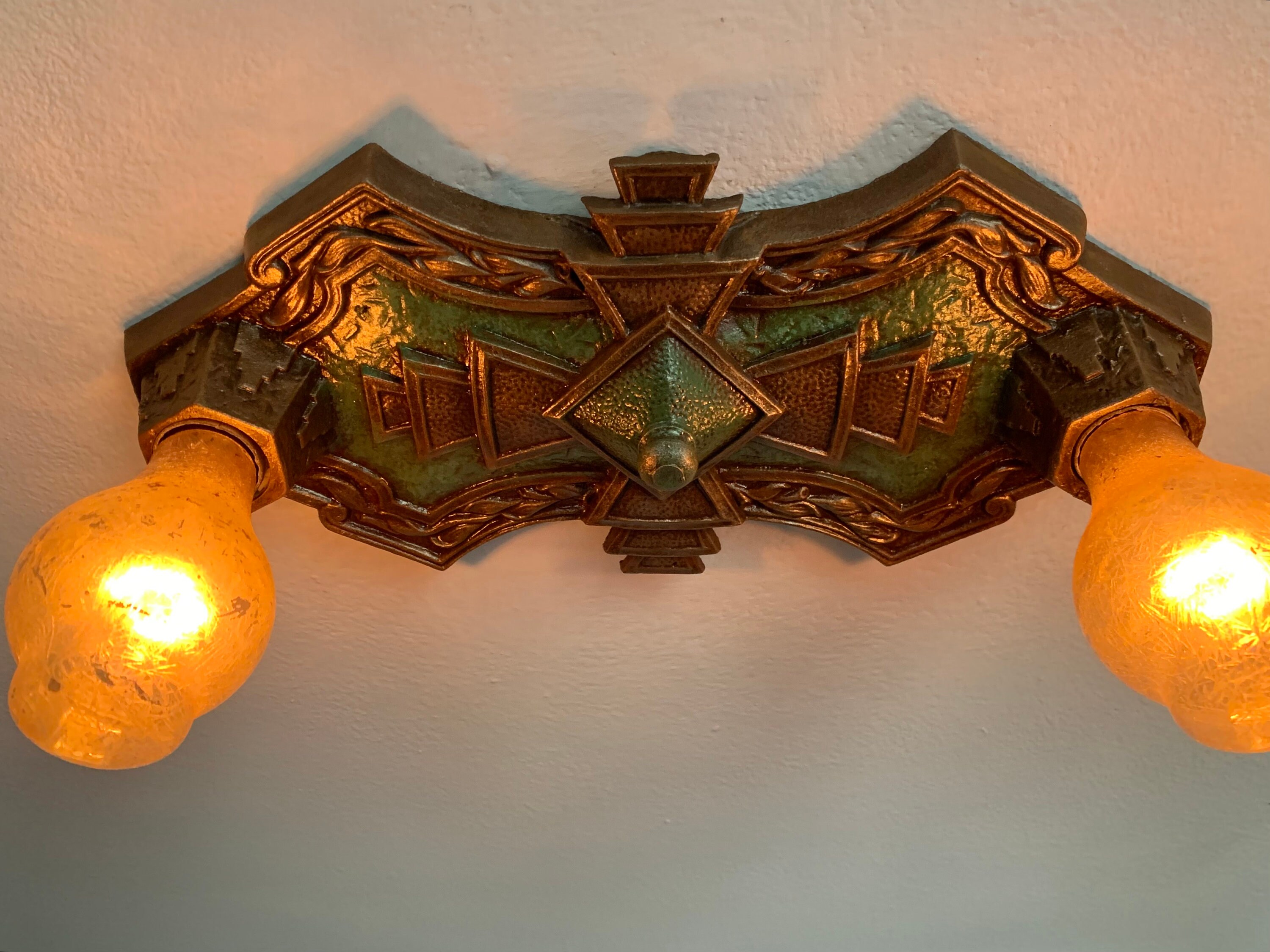 Antique Art Deco Flush Mount Ceiling Light Fixture, 1910's Merkel ...