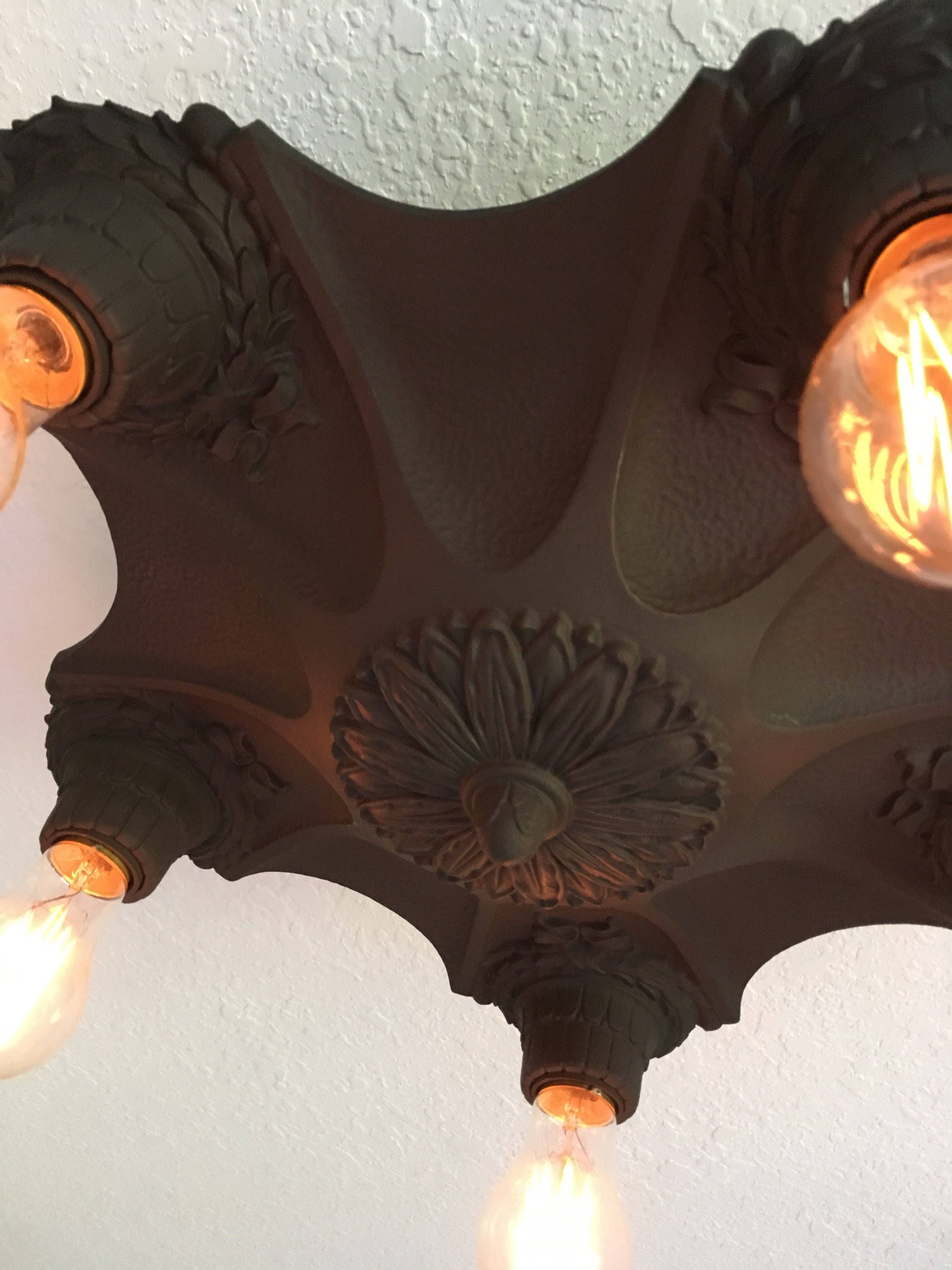 Antique Semi Flush Mount Cast Iron Ceiling Light, 1920's Art Deco ...