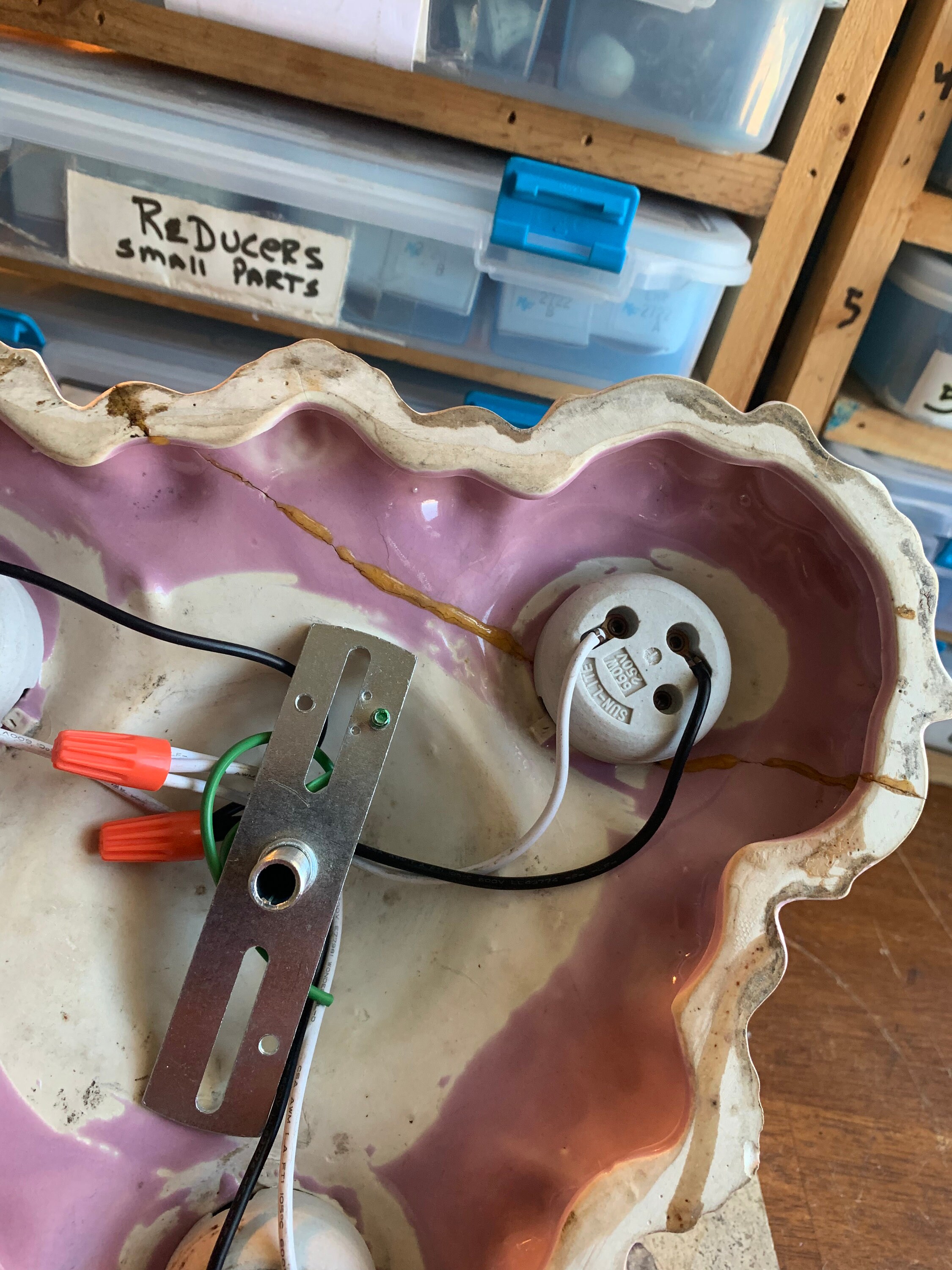 Antique Porcelain (Durock) Ceiling Fixture, Lavender Lilac Pink, 1920's ...