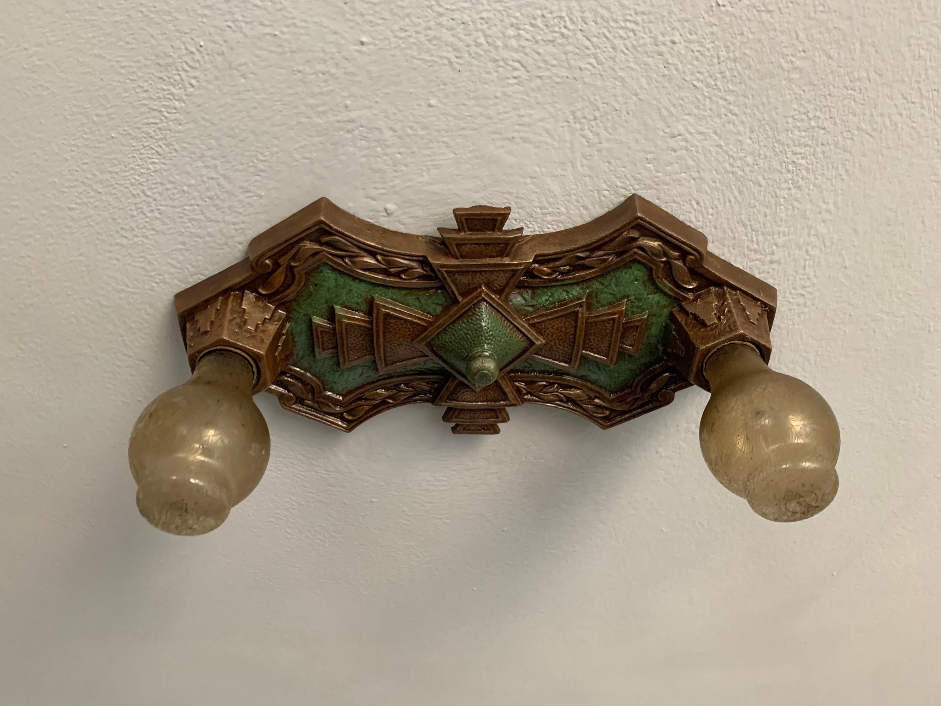 Antique Art Deco Flush Mount Ceiling Light Fixture, 1910's Merkel ...