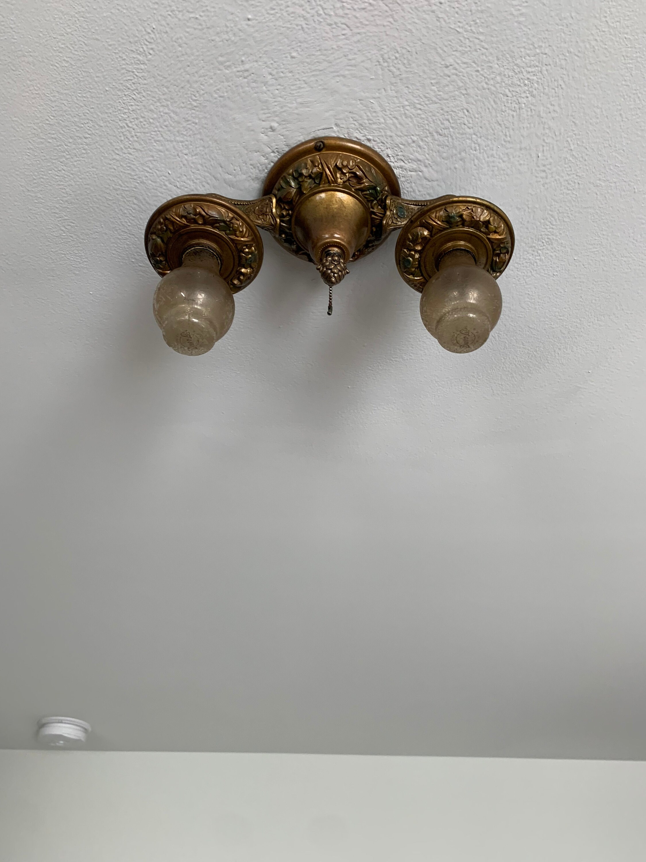 1907 Petite Flush Mount Ceiling Light Fixture, Original Decor, Rewired ...