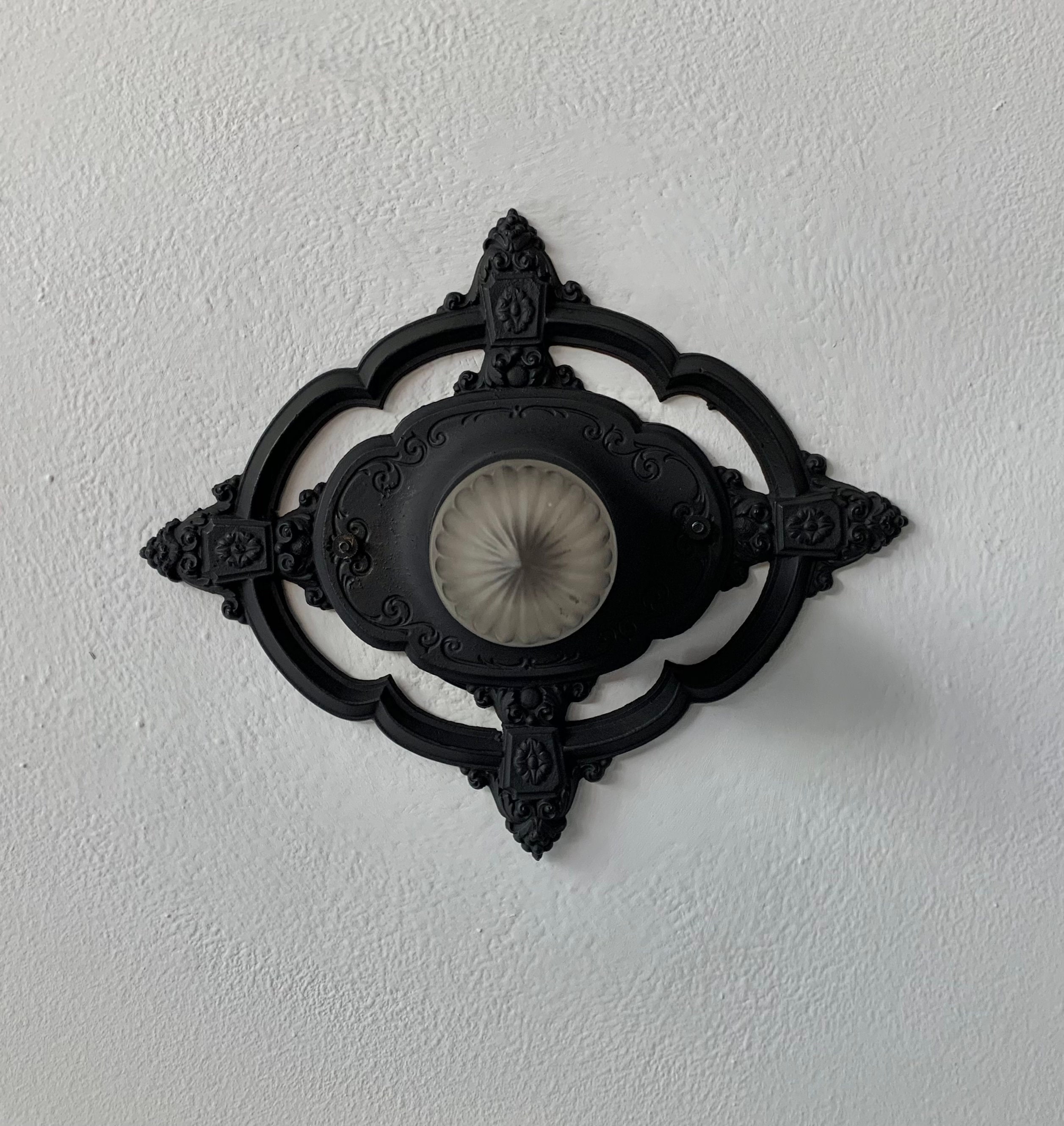 Petite 1920's Antique Flush Mount Ceiling Fixture, Singler Bulb ...