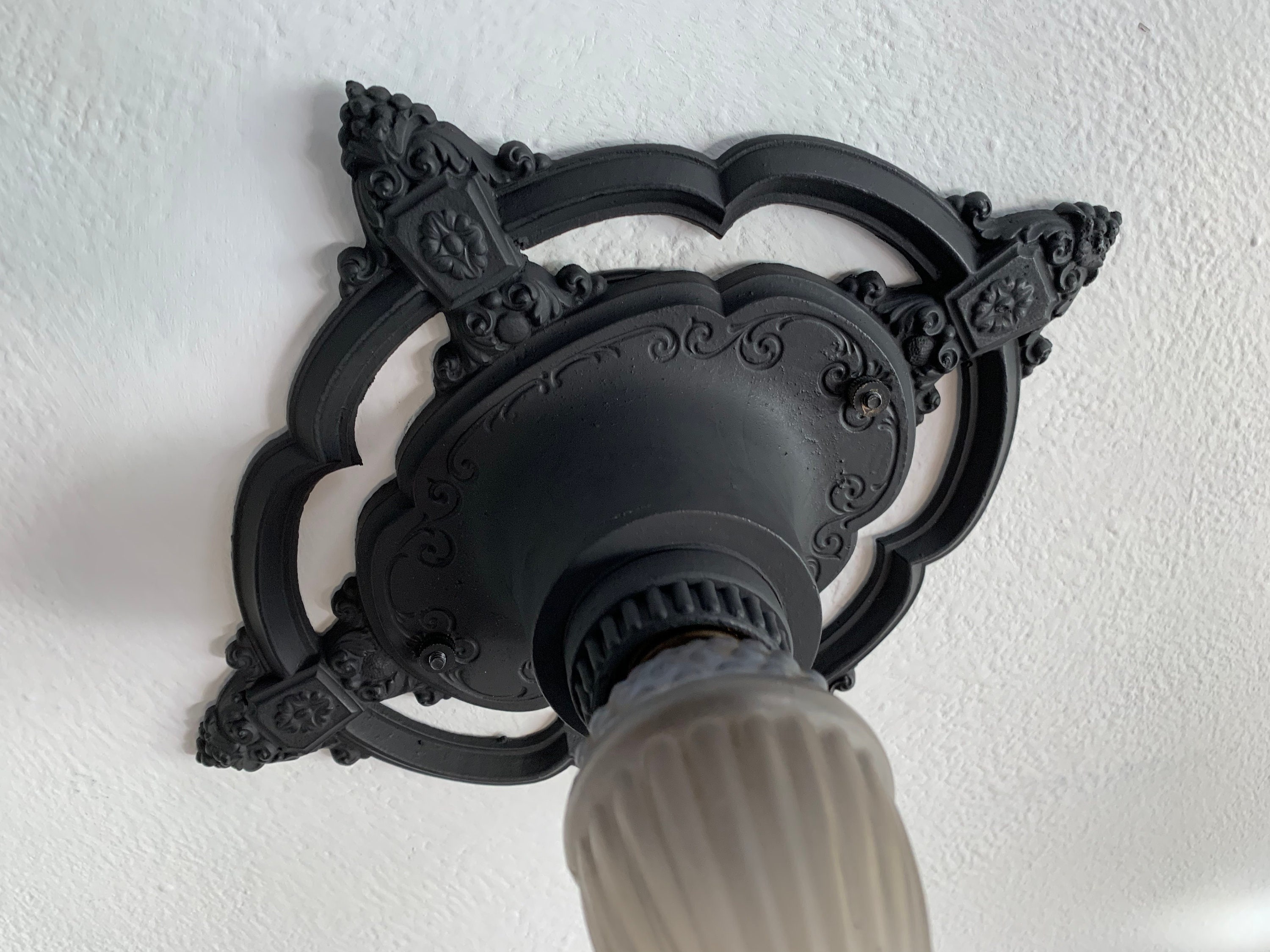 Petite 1920's Antique Flush Mount Ceiling Fixture, Singler Bulb ...