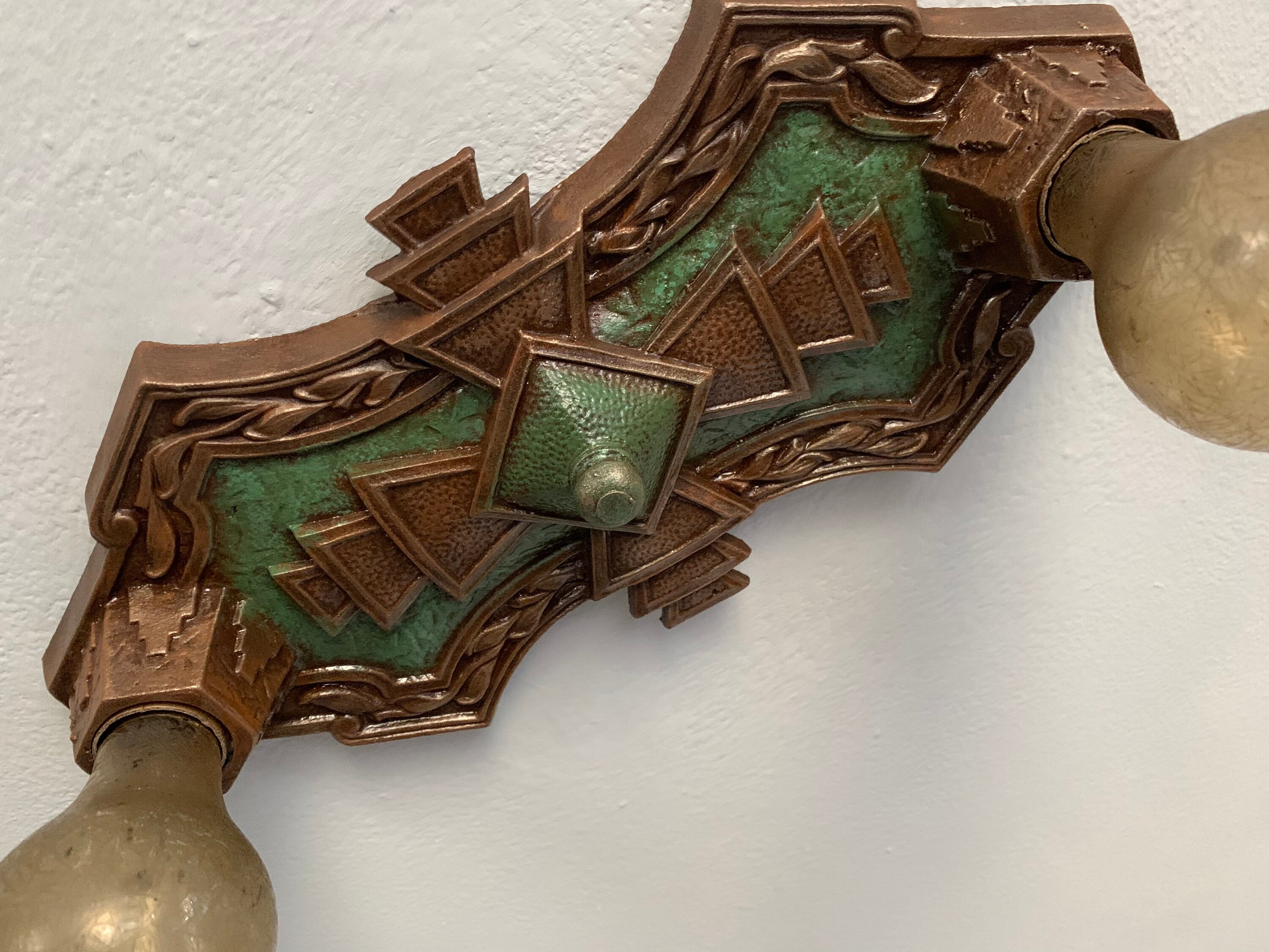 Antique Art Deco Flush Mount Ceiling Light Fixture, 1910's Merkel ...