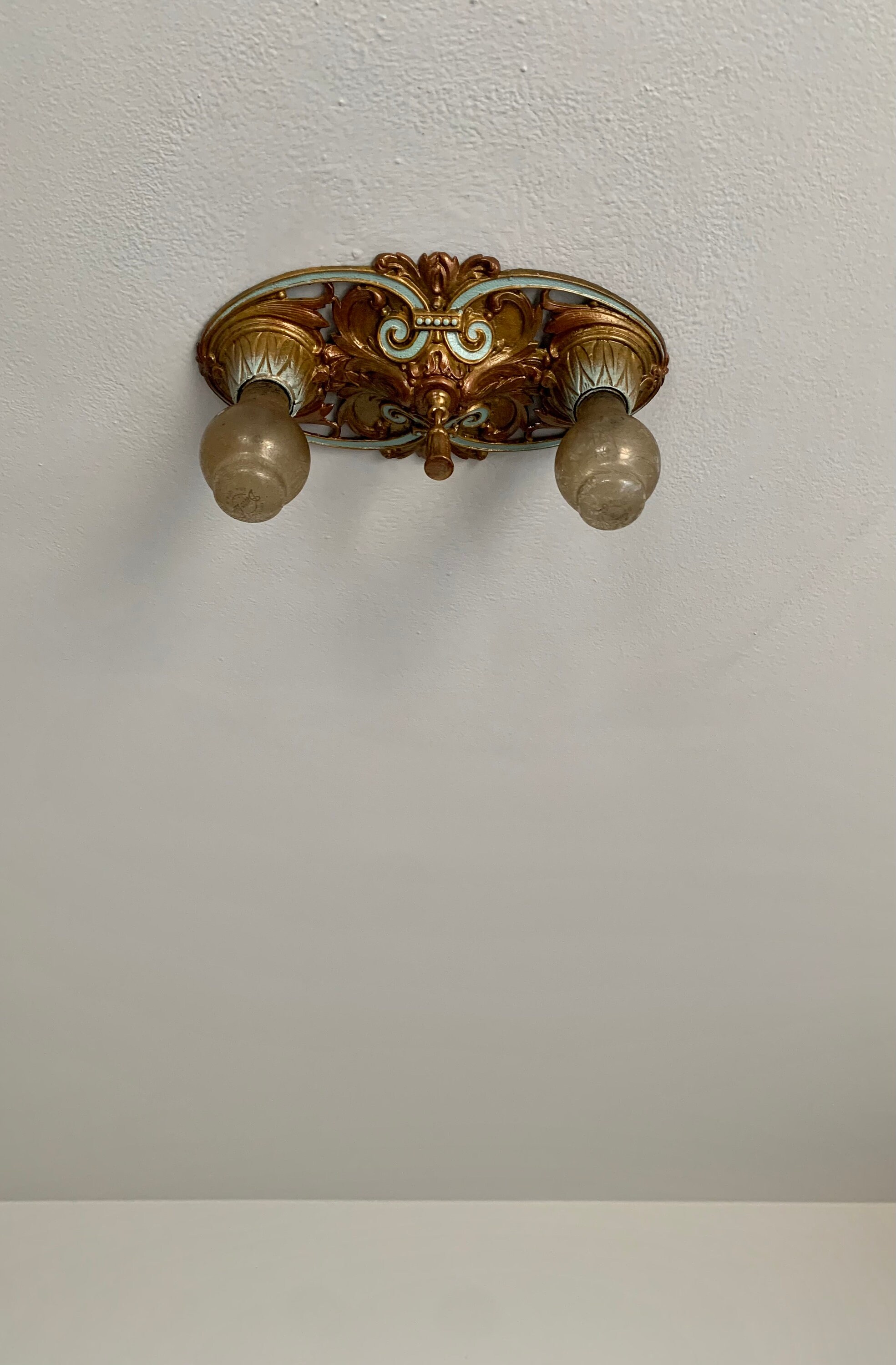Antique Art Deco Flush Mount Ceiling Light Fixture, 1910's Merkel ...
