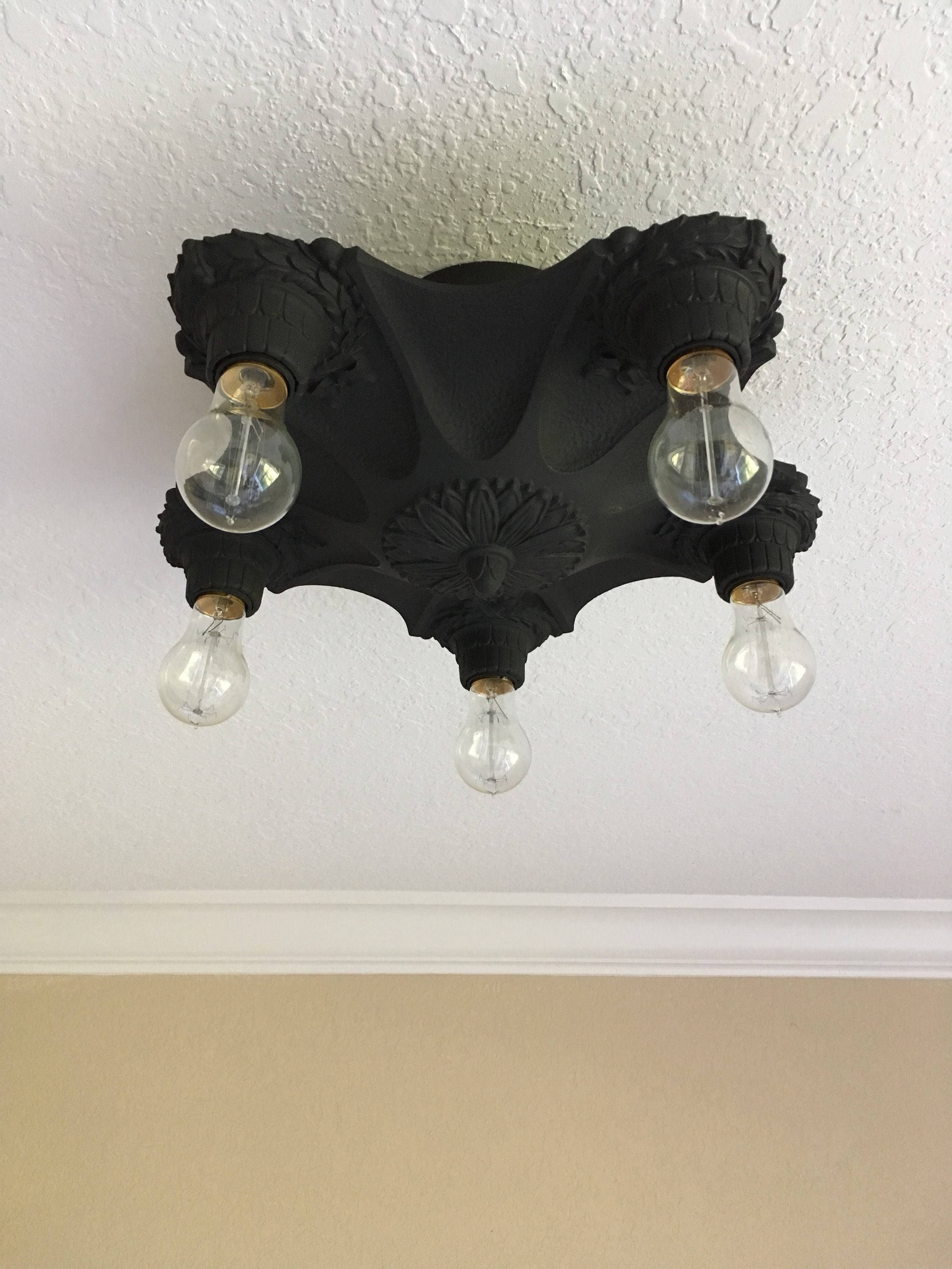 Semi Flush Mount Cast Iron Ceiling Light, 1920's Art Deco, Markel Web ...